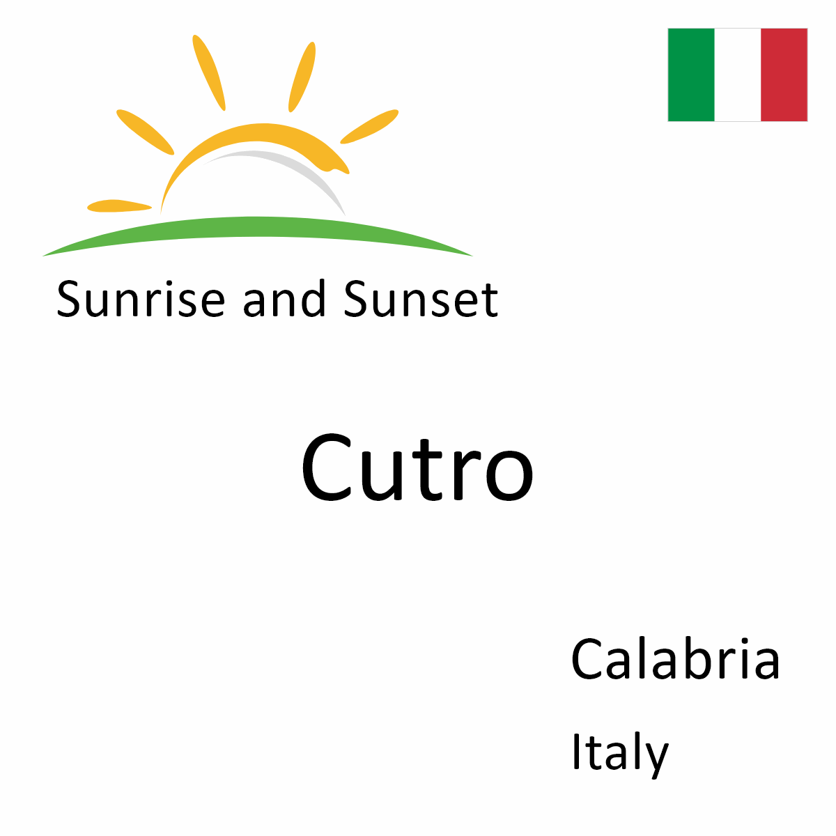 Sunrise and Sunset Times in Cutro, Calabria, Italy