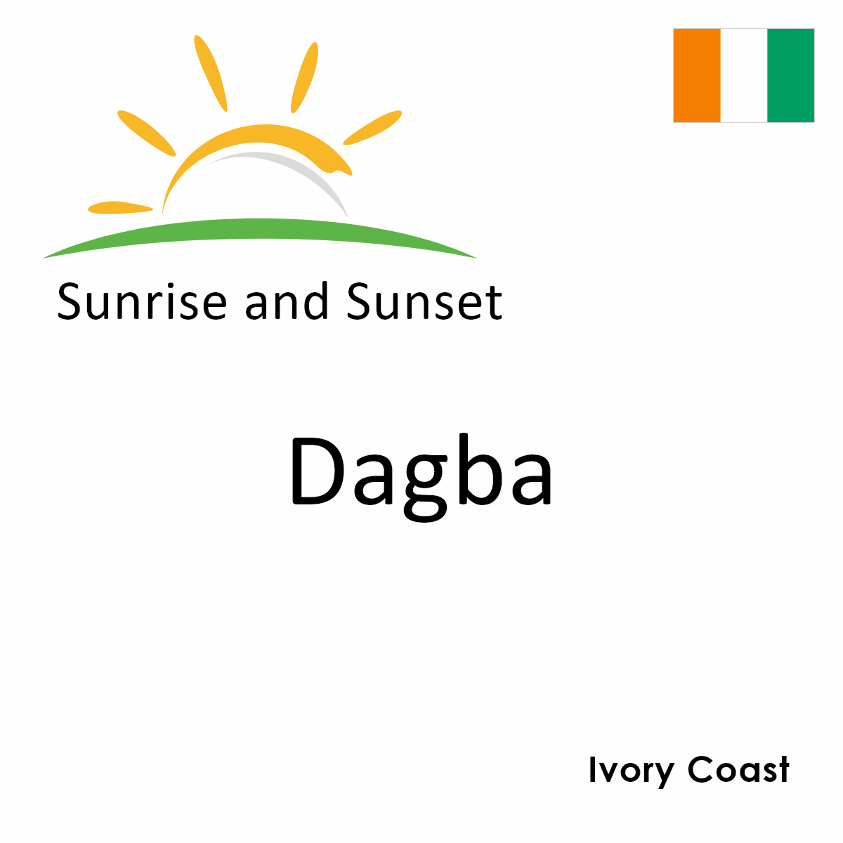 Sunrise and Sunset Times in Dagba, Ivory Coast