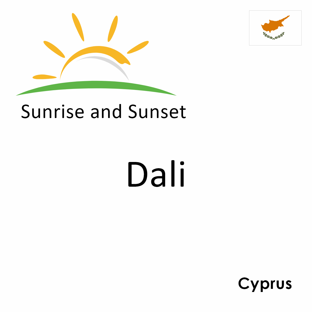 Sunrise and Sunset Times in Dali, Cyprus