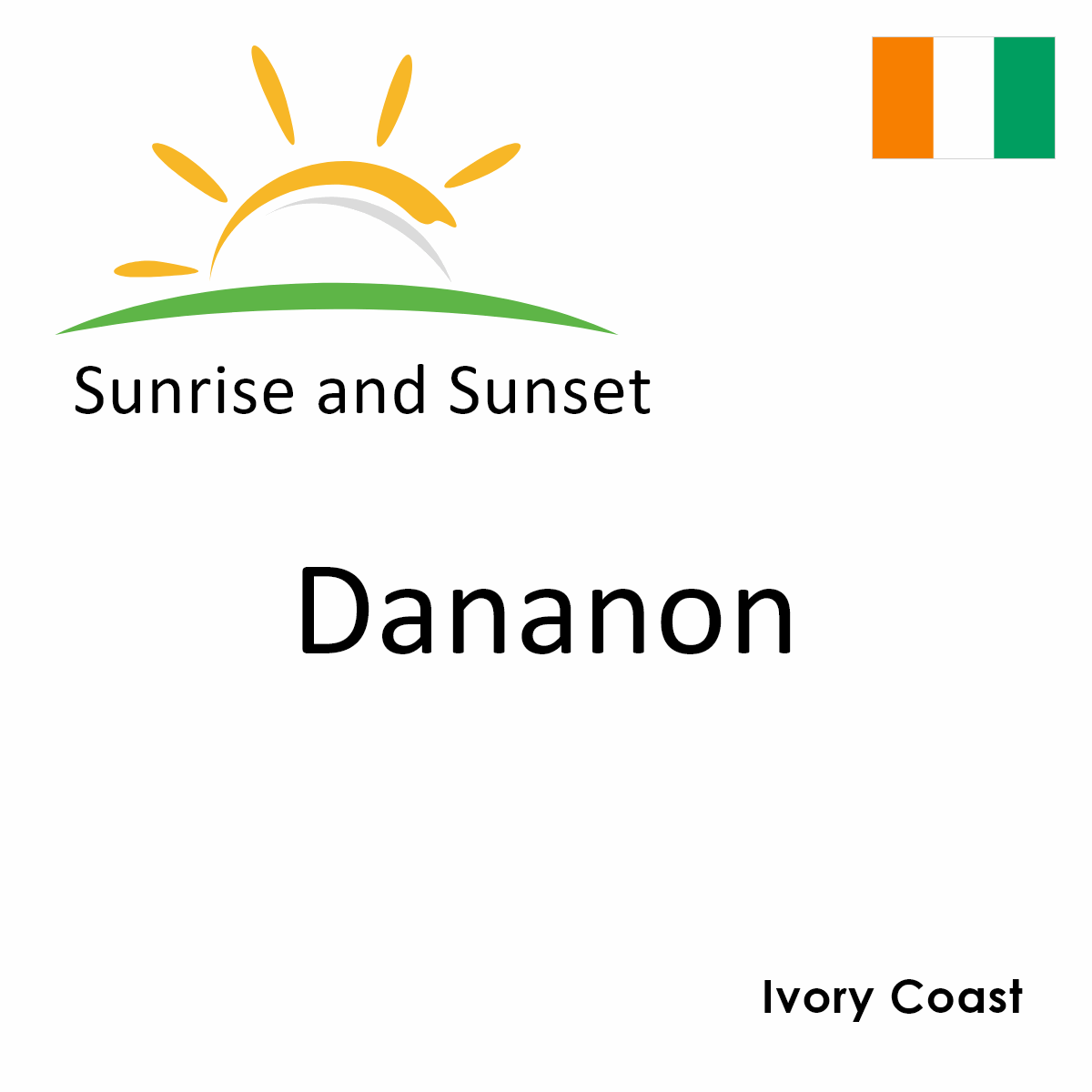 Sunrise and Sunset Times in Dananon, Ivory Coast