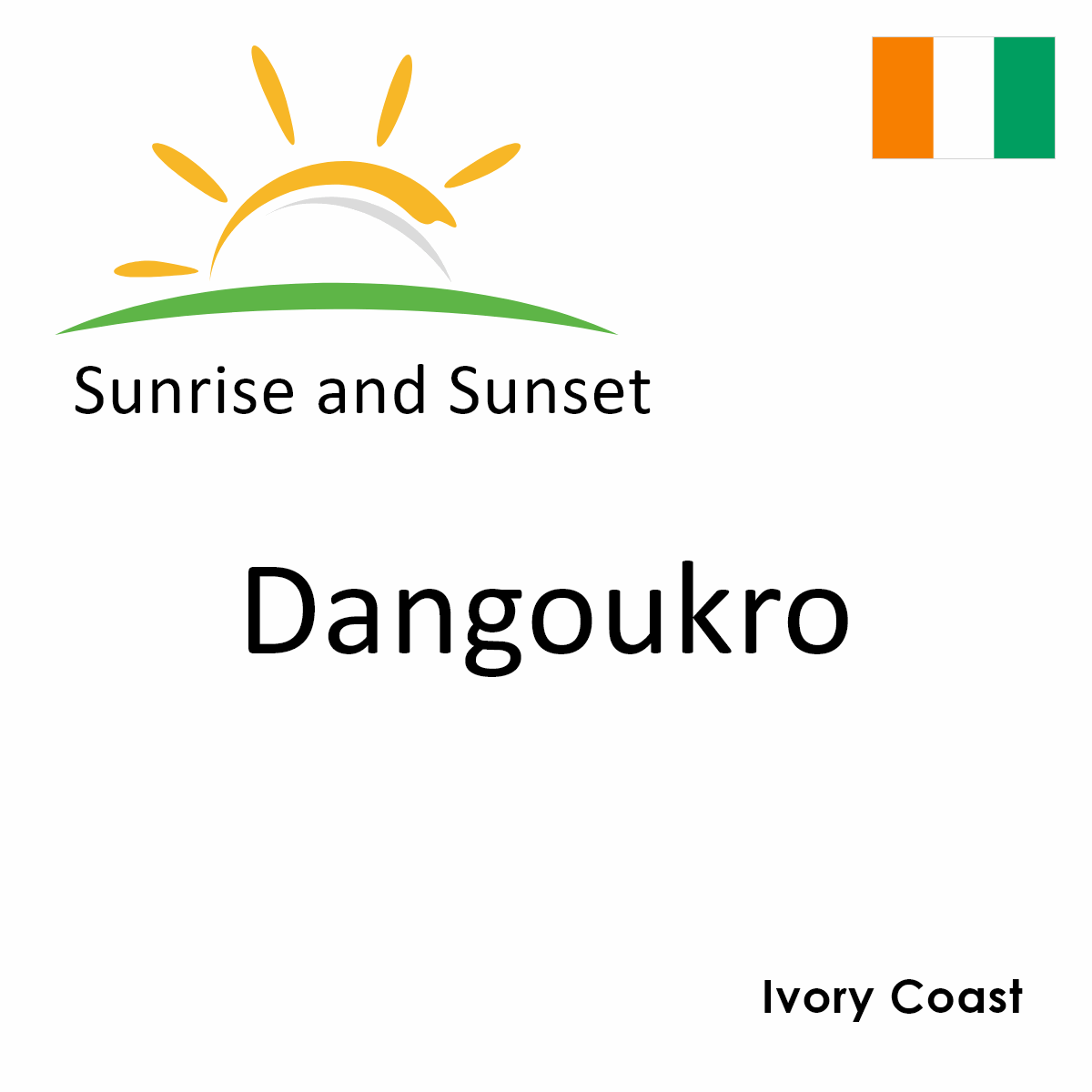 Sunrise and Sunset Times in Dangoukro, Ivory Coast