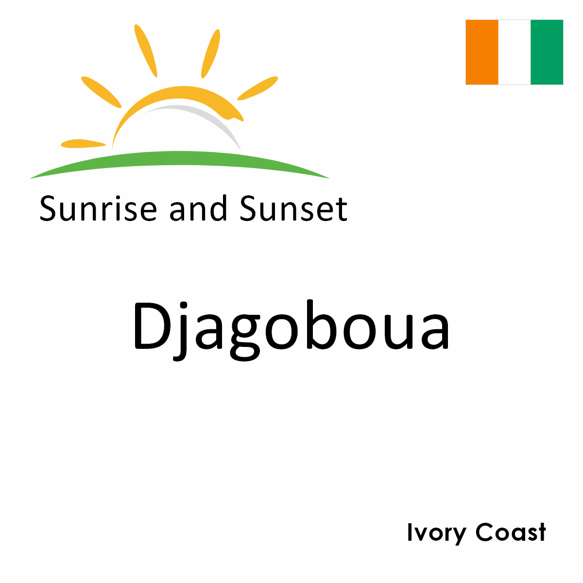 Sunrise and Sunset Times in Djagoboua, Ivory Coast