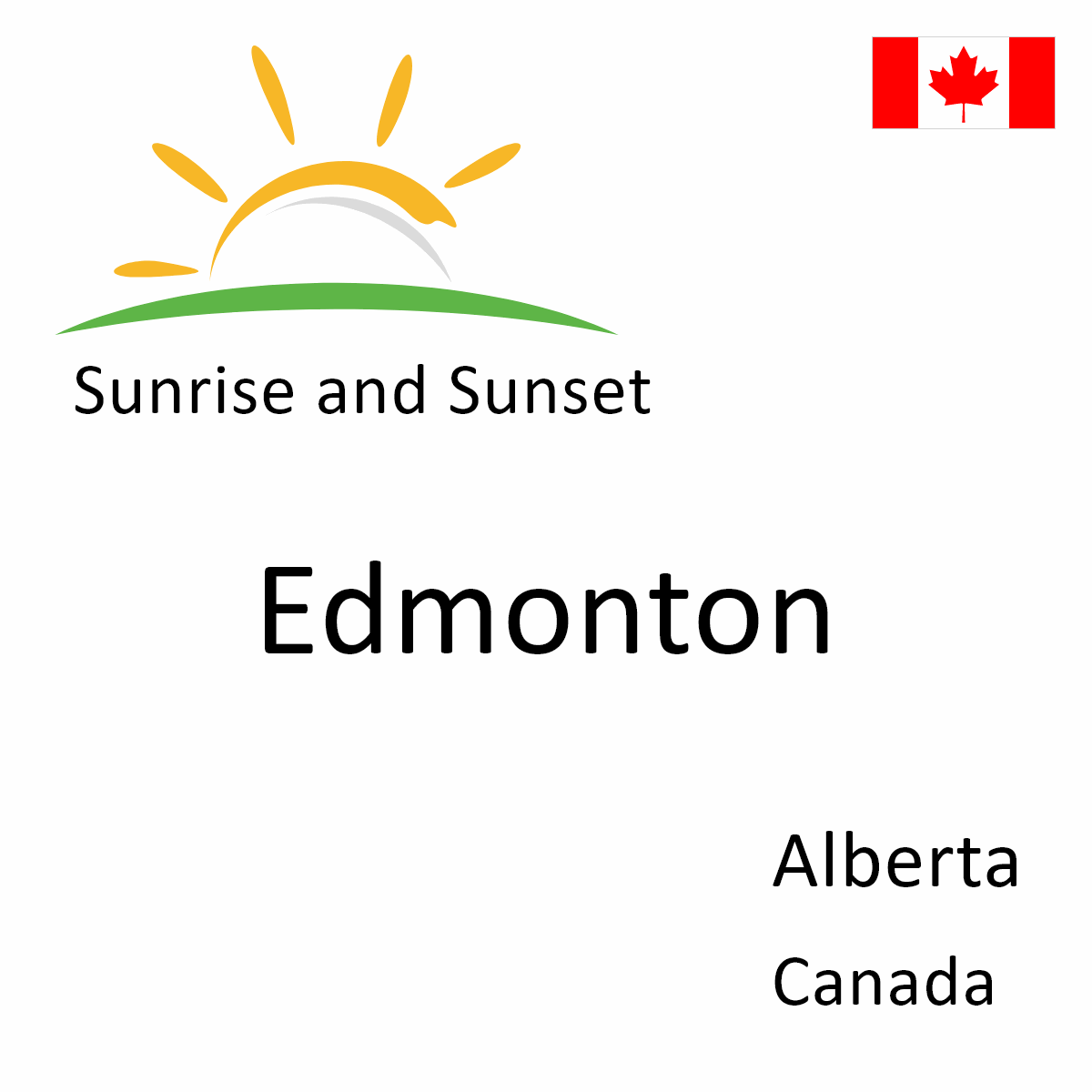 Sunrise and Sunset Times in Edmonton, Alberta, Canada