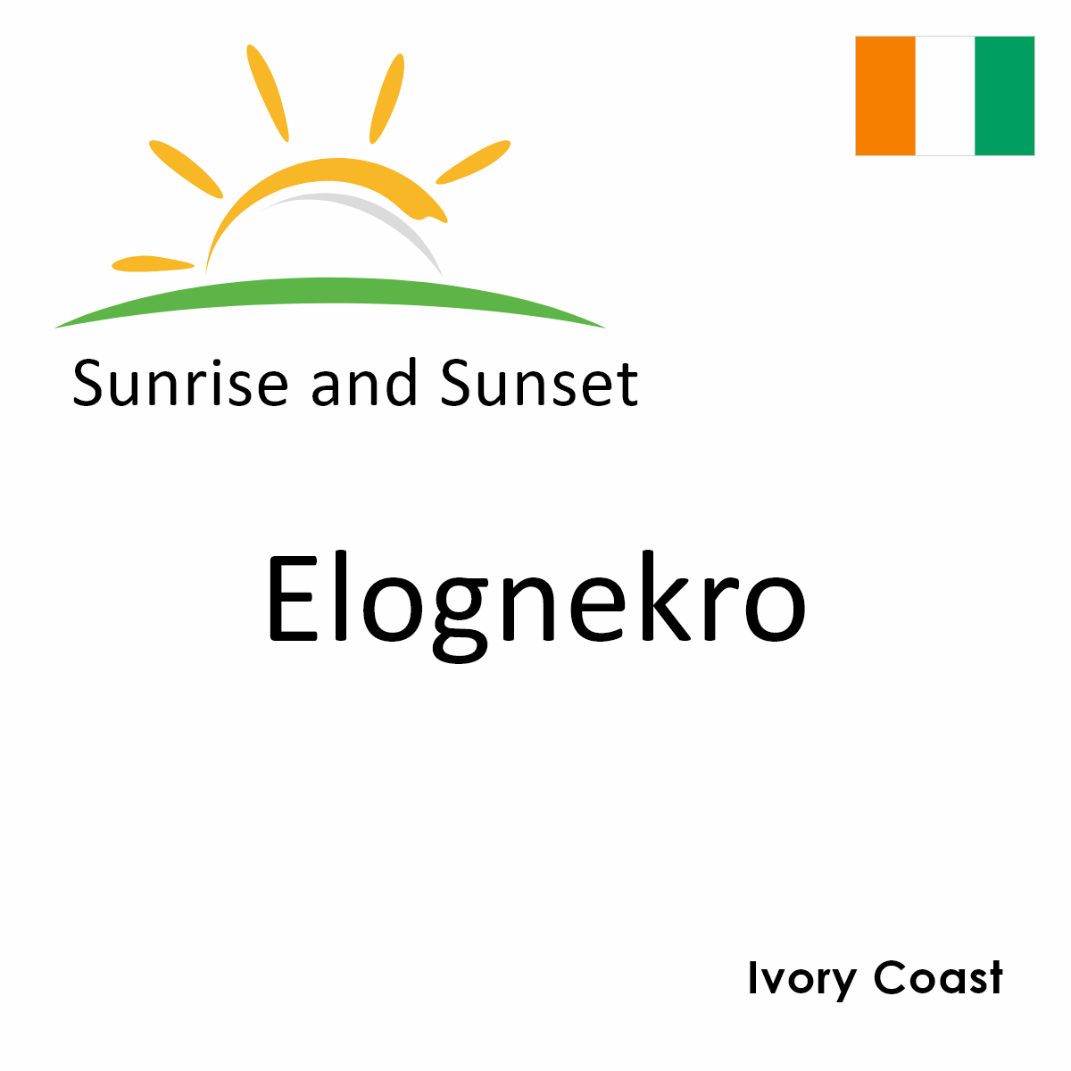 Sunrise and Sunset Times in Elognekro, Ivory Coast