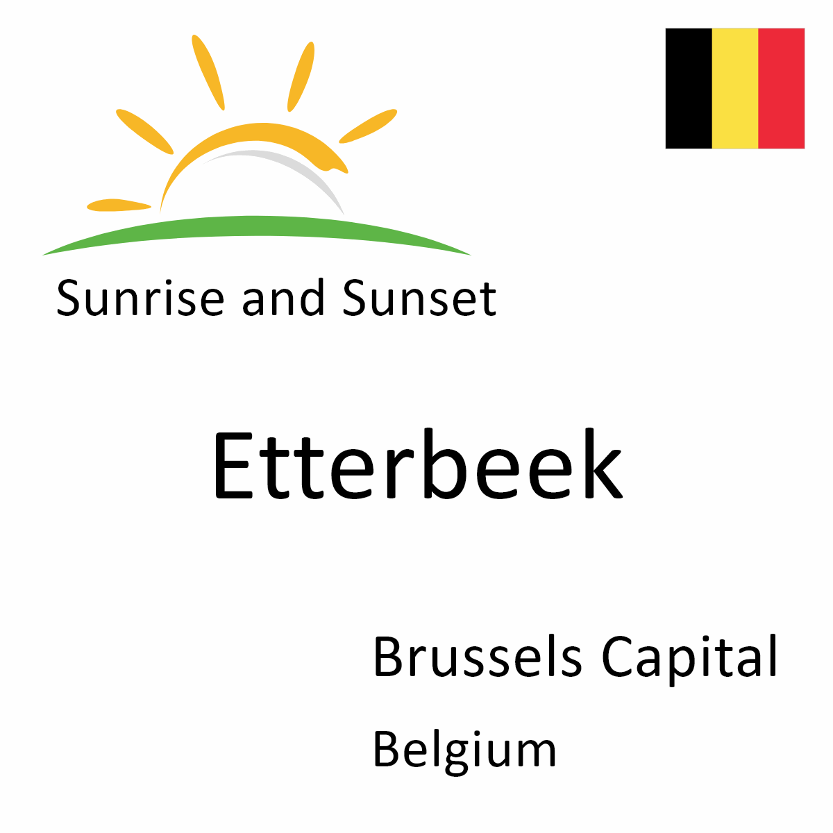 Sunrise and Sunset Times in Etterbeek, Brussels Capital, Belgium