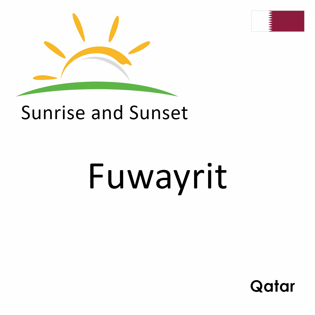 Sunrise and Sunset Times in Fuwayrit, Qatar