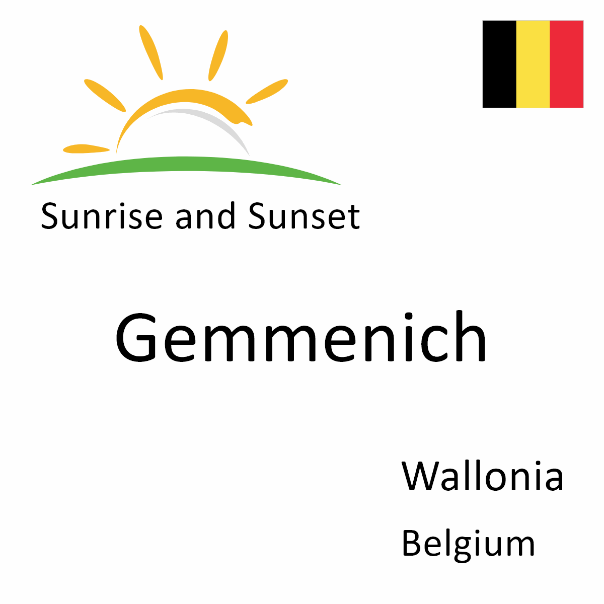 Sunrise and Sunset Times in Gemmenich, Wallonia, Belgium