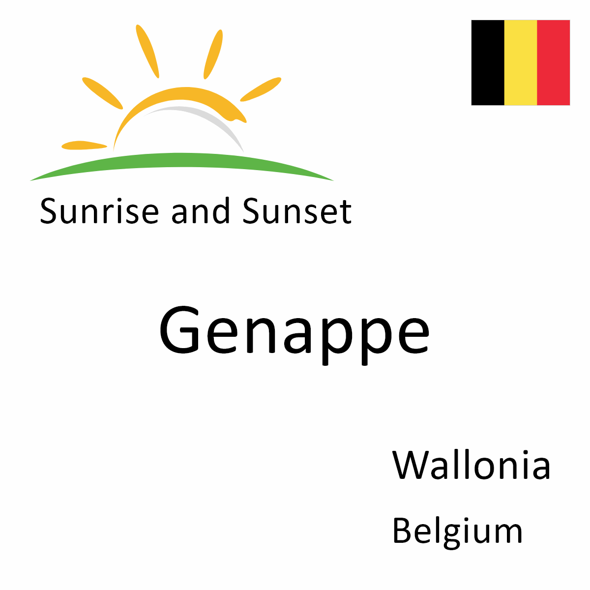 Sunrise and Sunset Times in Genappe, Wallonia, Belgium