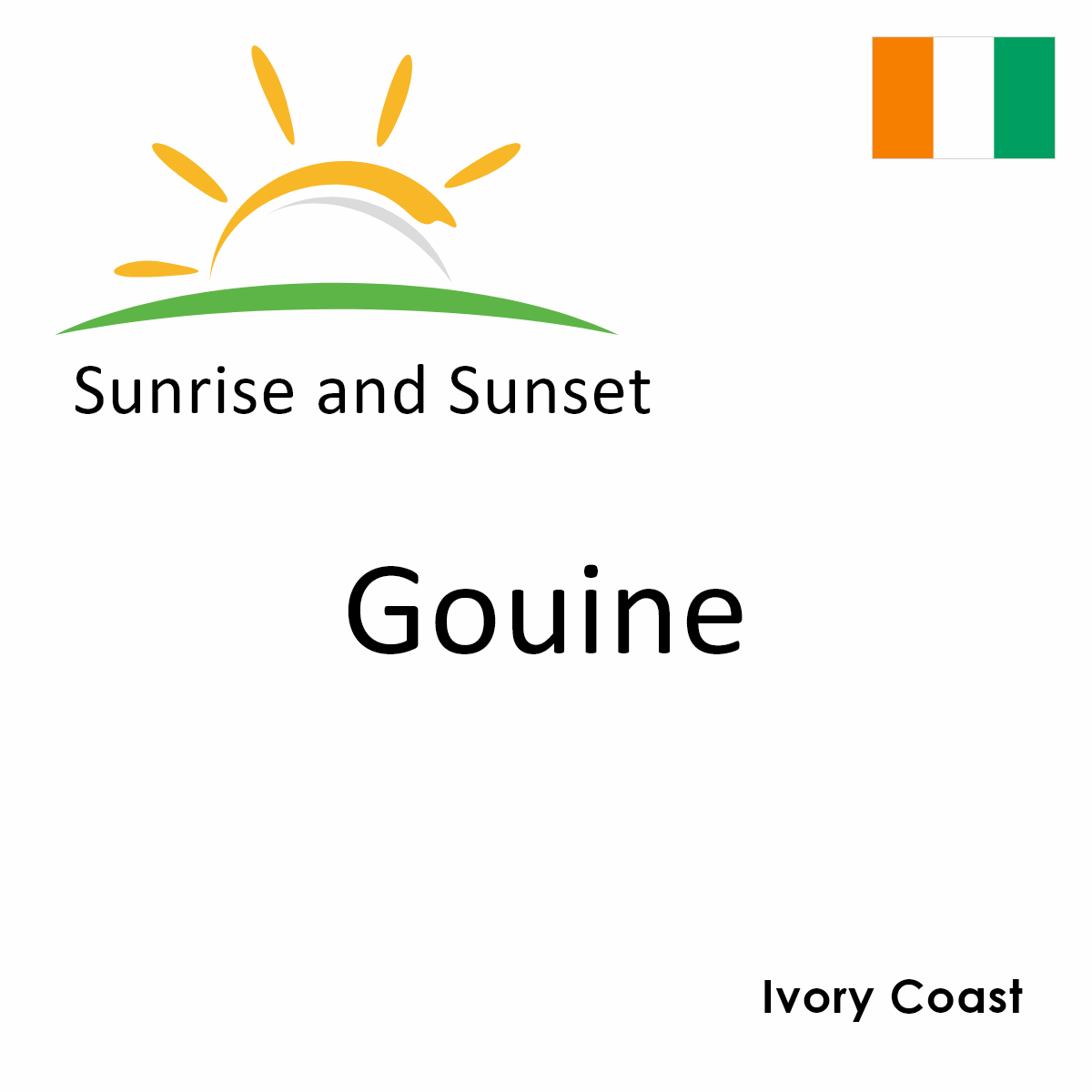 Sunrise and Sunset Times in Gouine, Ivory Coast