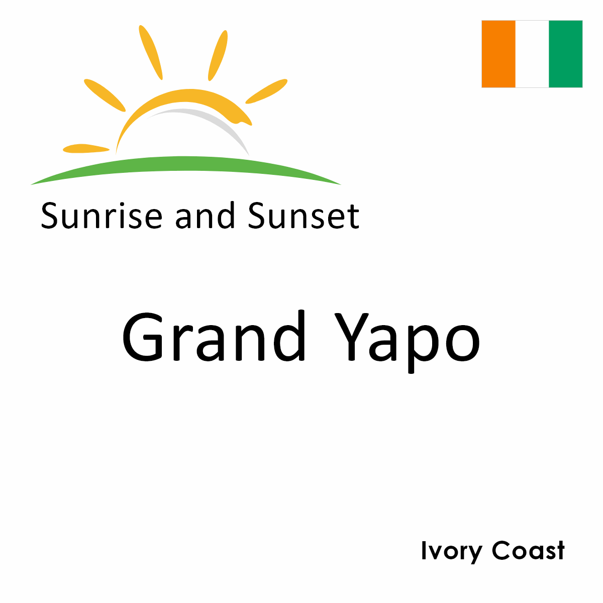 Sunrise and Sunset Times in Grand Yapo, Ivory Coast