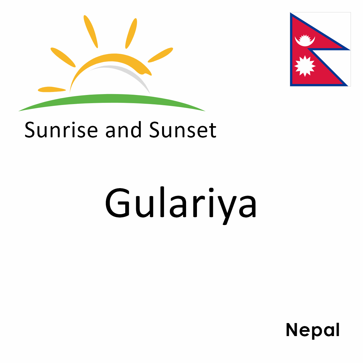 Sunrise and Sunset Times in Gulariya, Nepal