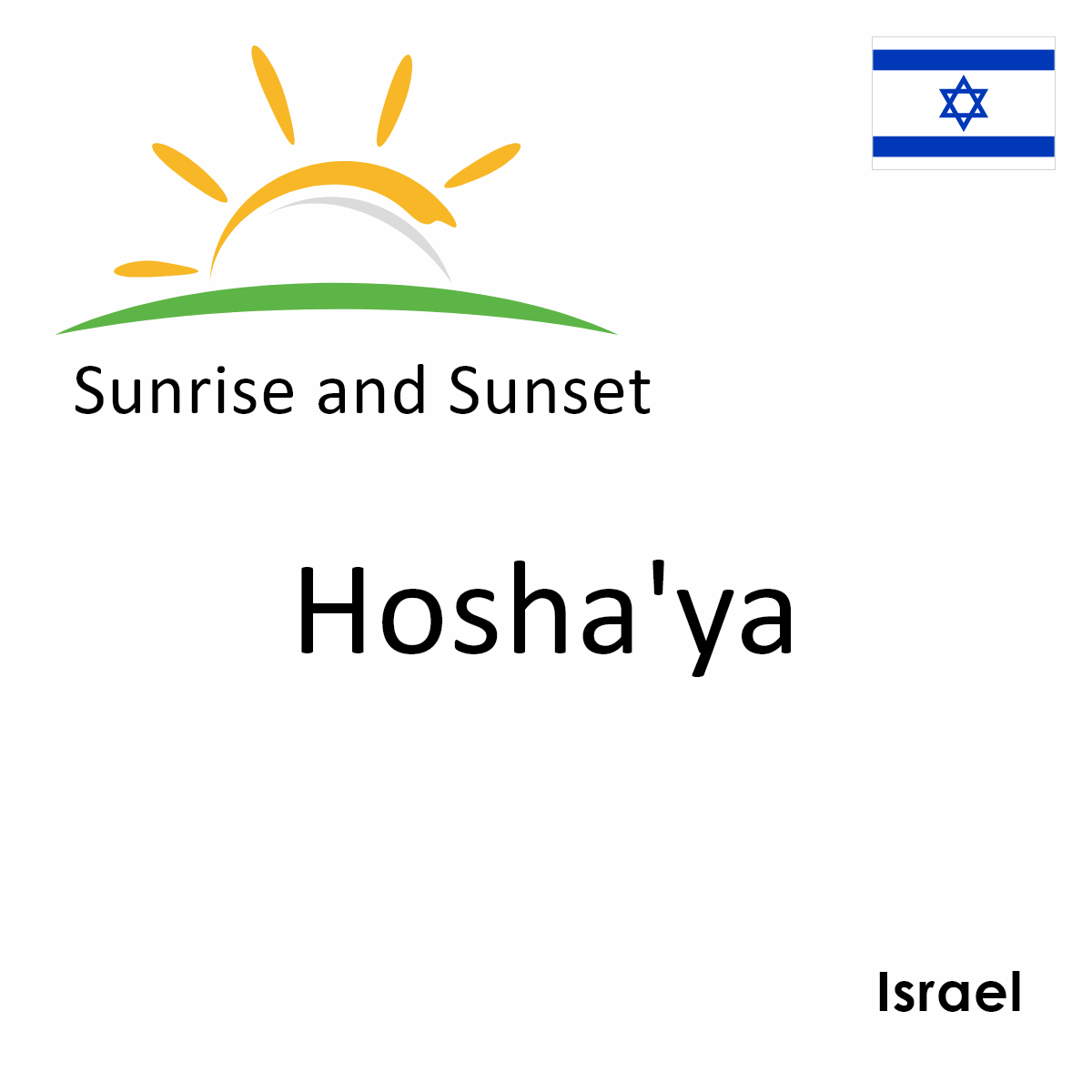 Sunrise and Sunset Times in Hosha'ya, Israel