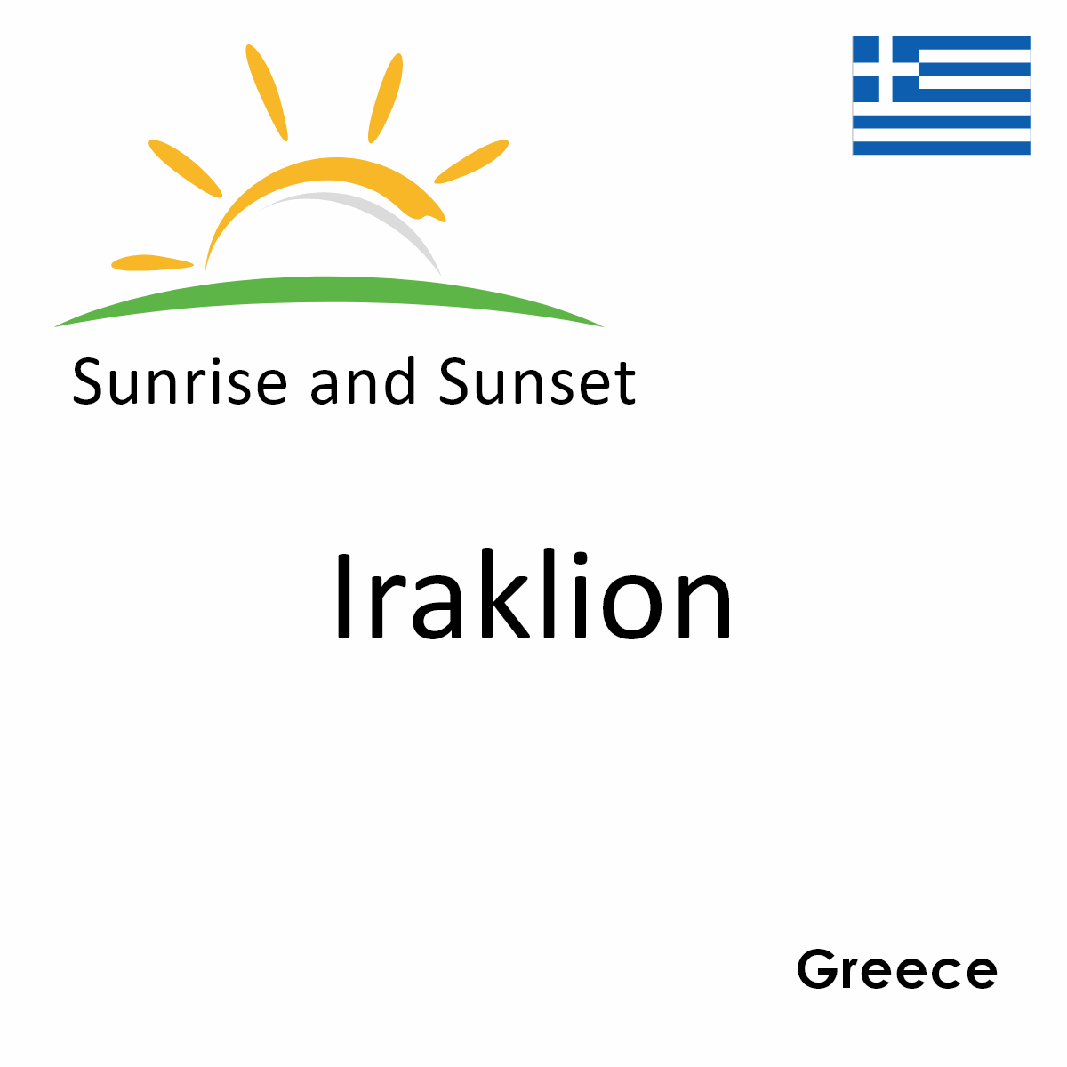 Sunrise and Sunset Times in Iraklion, Greece