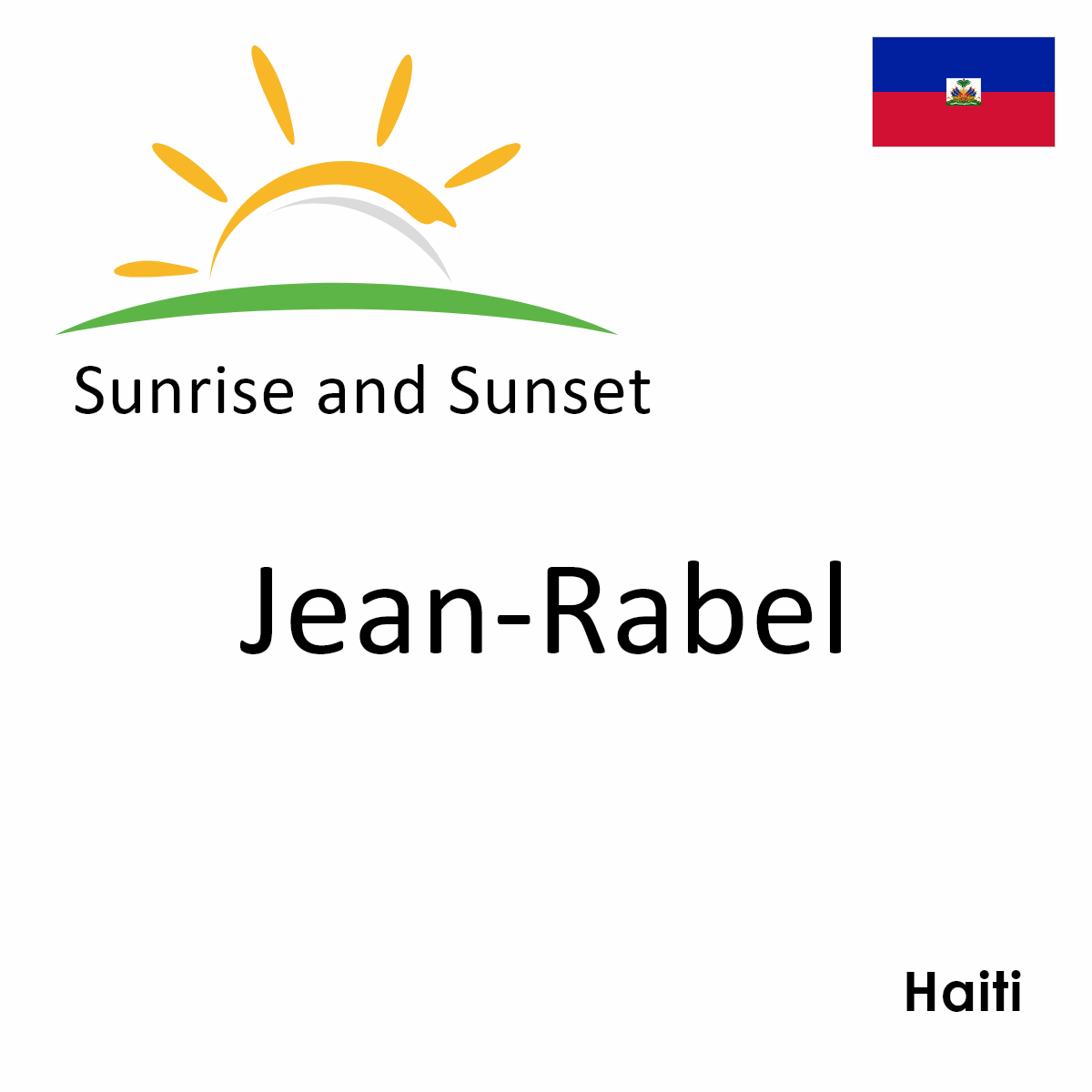 Sunrise and Sunset Times in Jean-Rabel, Haiti