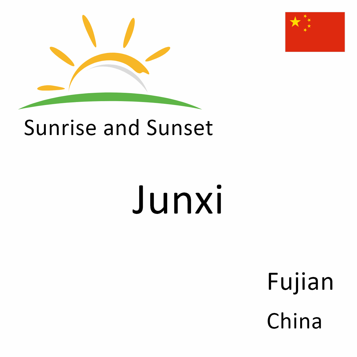 Sunrise and Sunset Times in Junxi, Fujian, China