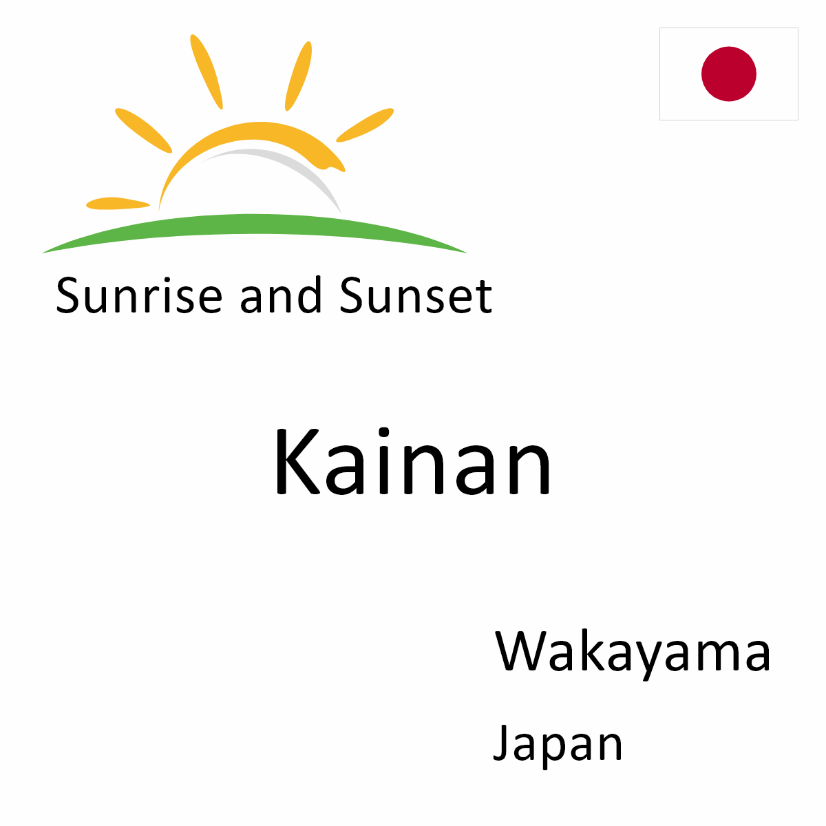Sunrise and Sunset Times in Kainan, Wakayama, Japan