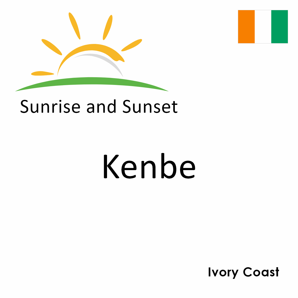 Sunrise and Sunset Times in Kenbe, Ivory Coast