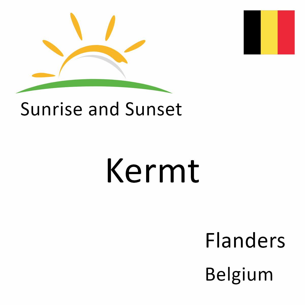 Sunrise and Sunset Times in Kermt, Flanders, Belgium