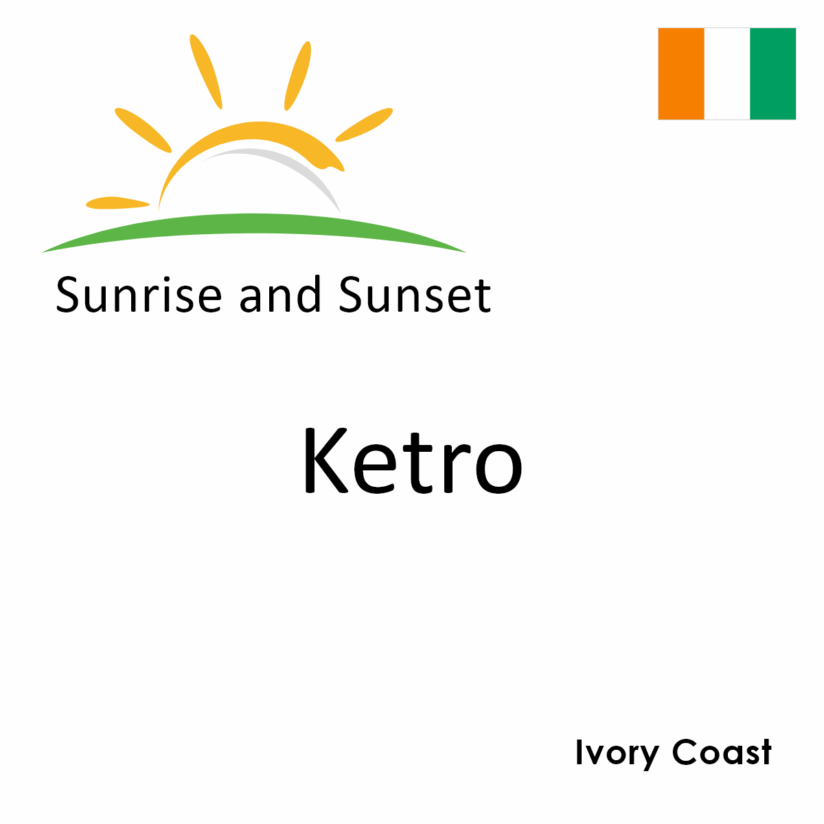 Sunrise and Sunset Times in Ketro, Ivory Coast