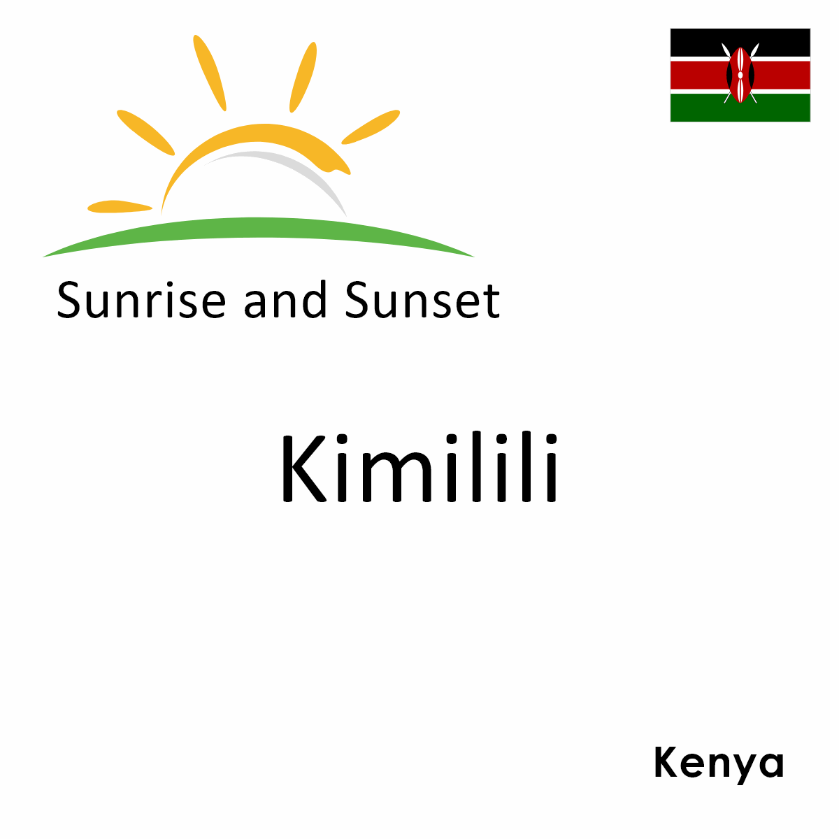 Sunrise and Sunset Times in Kimilili, Kenya
