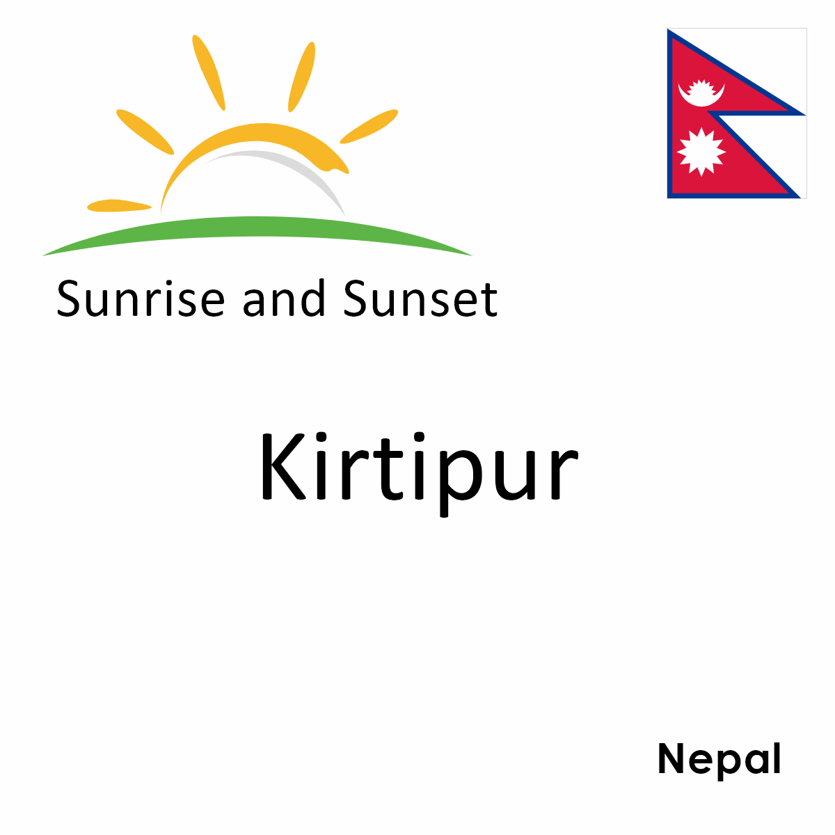 Sunrise and Sunset Times in Kirtipur, Nepal