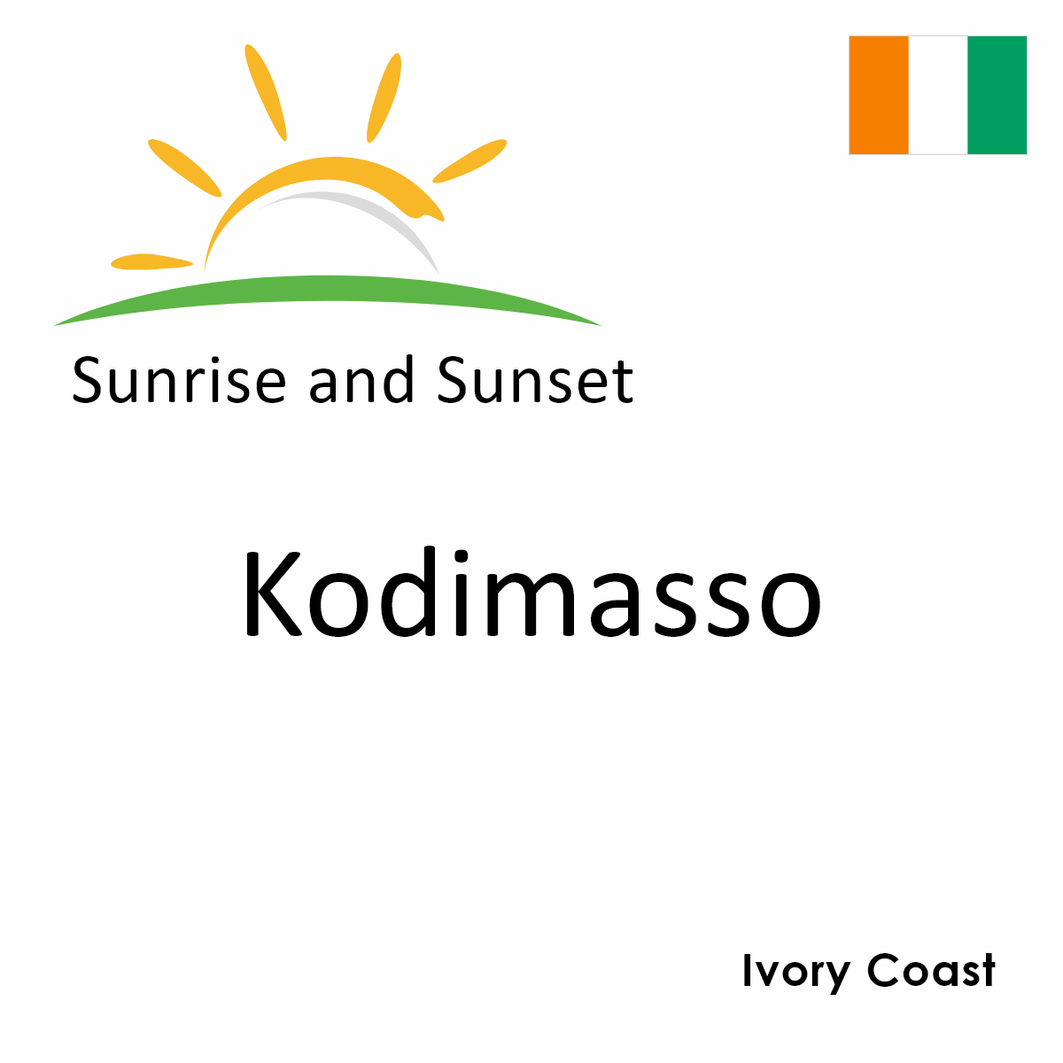 Sunrise and Sunset Times in Kodimasso, Ivory Coast