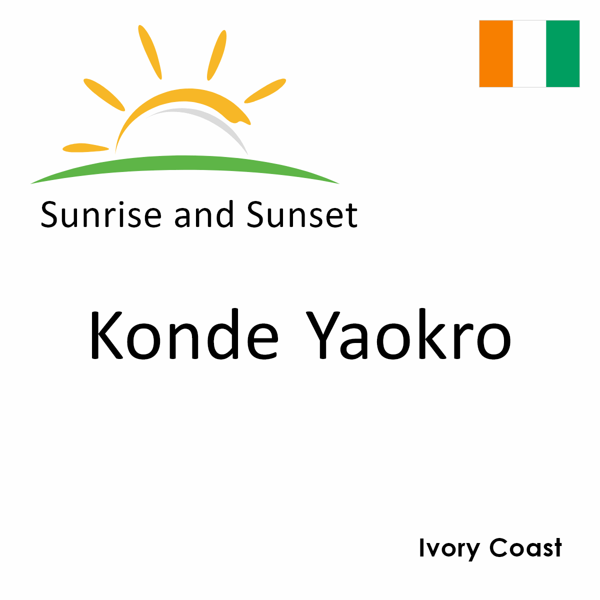 Sunrise and Sunset Times in Konde Yaokro, Ivory Coast