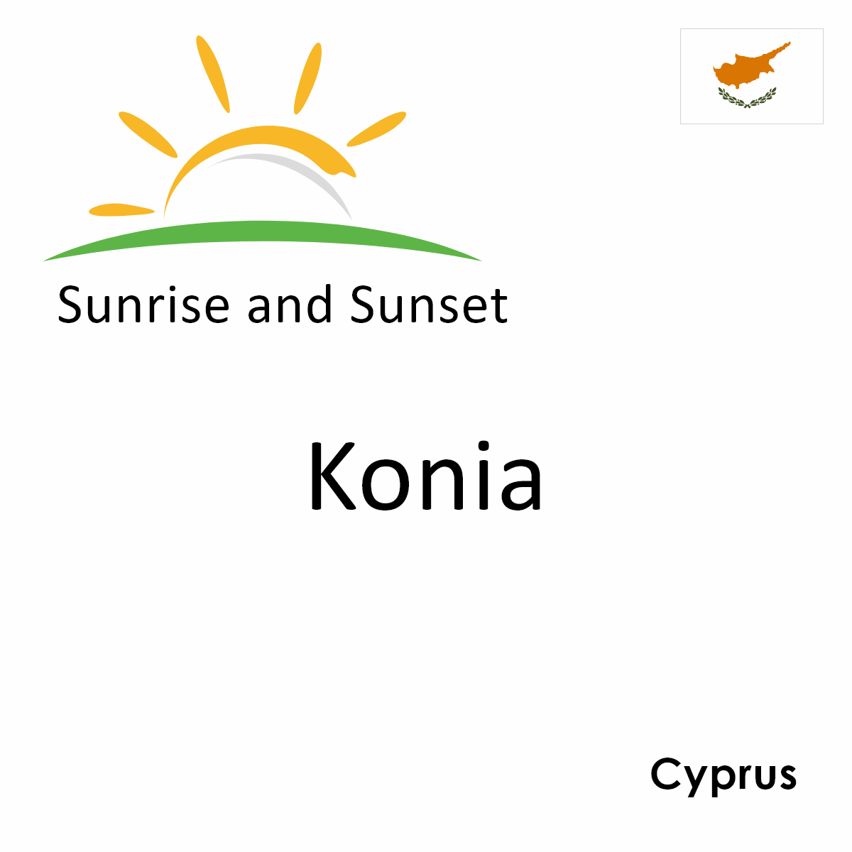 Sunrise and Sunset Times in Konia, Cyprus