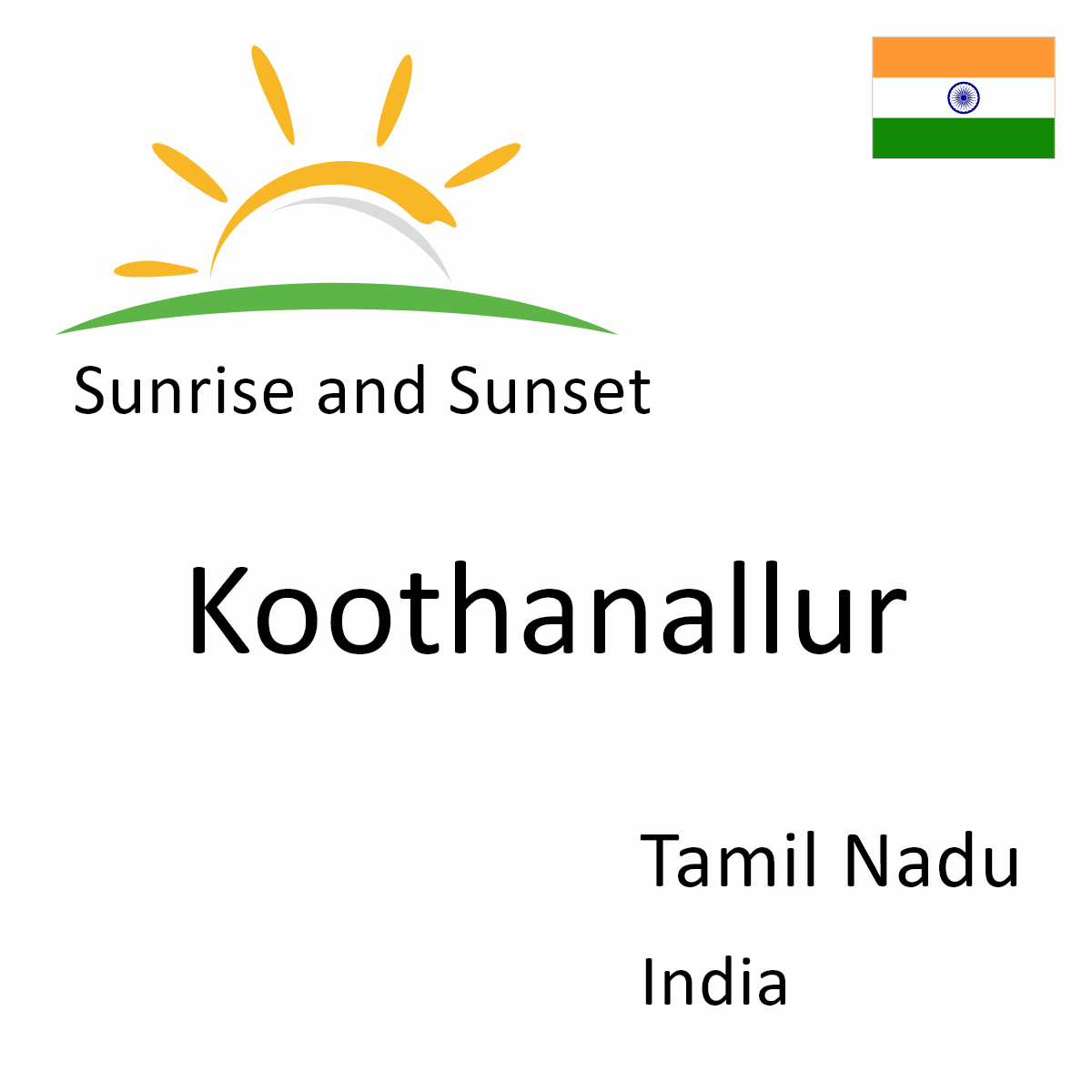 Sunrise and Sunset Times in Koothanallur, Tamil Nadu, India