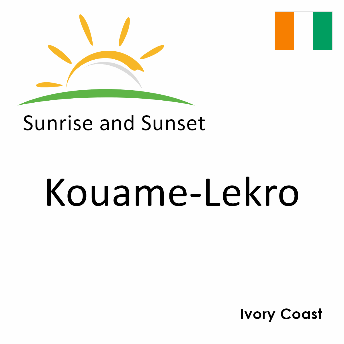 Sunrise and Sunset Times in Kouame-Lekro, Ivory Coast