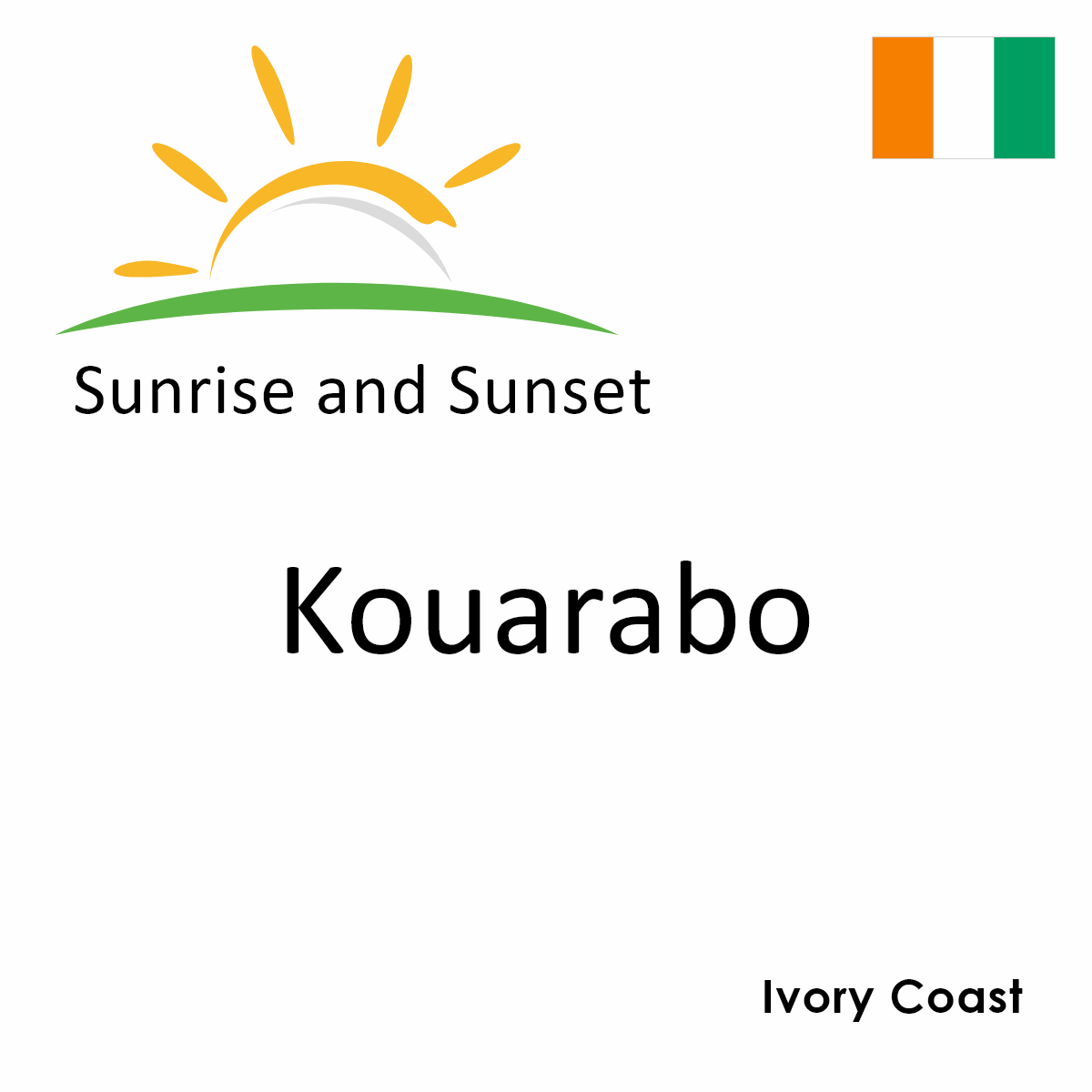 Sunrise and Sunset Times in Kouarabo, Ivory Coast