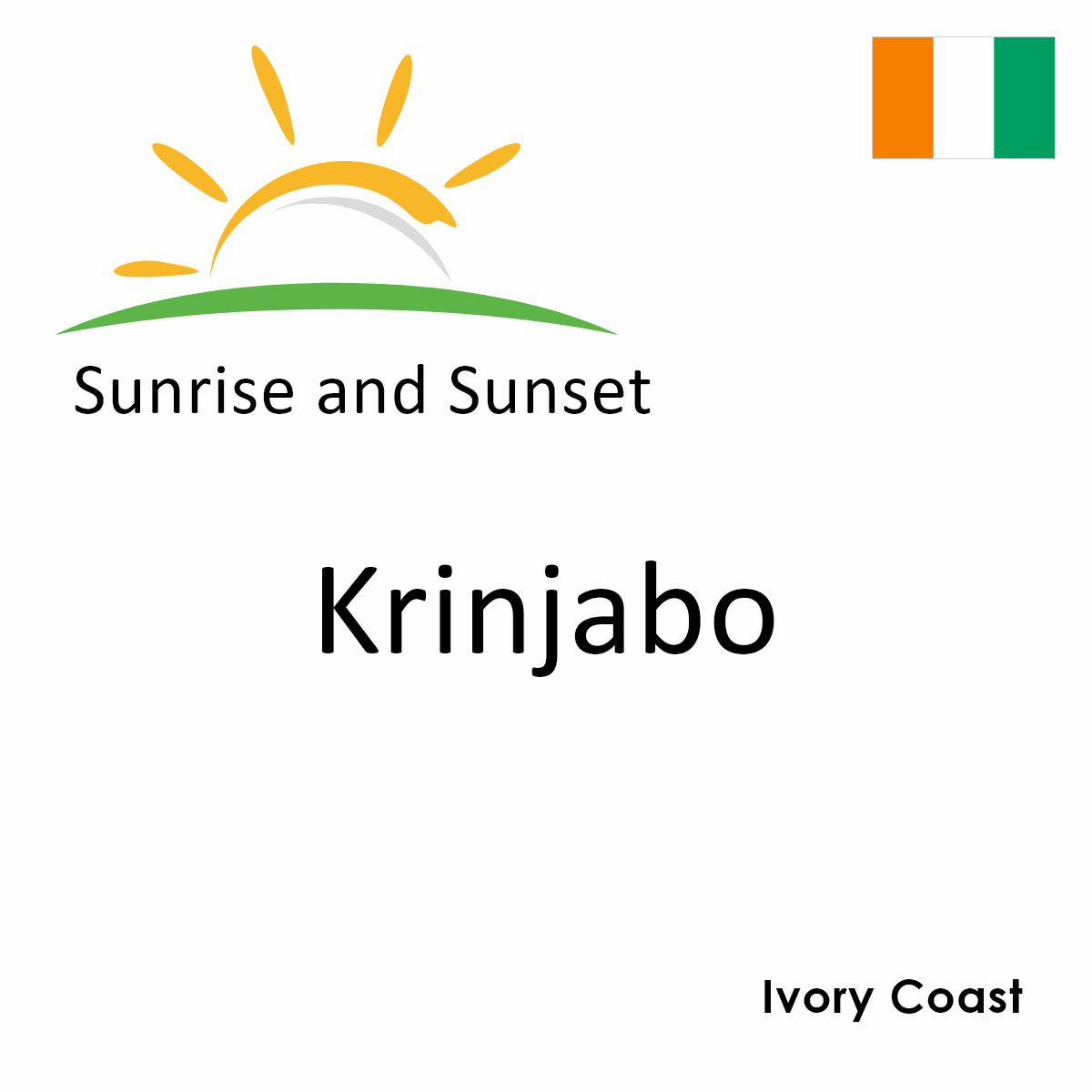 Sunrise and Sunset Times in Krinjabo, Ivory Coast