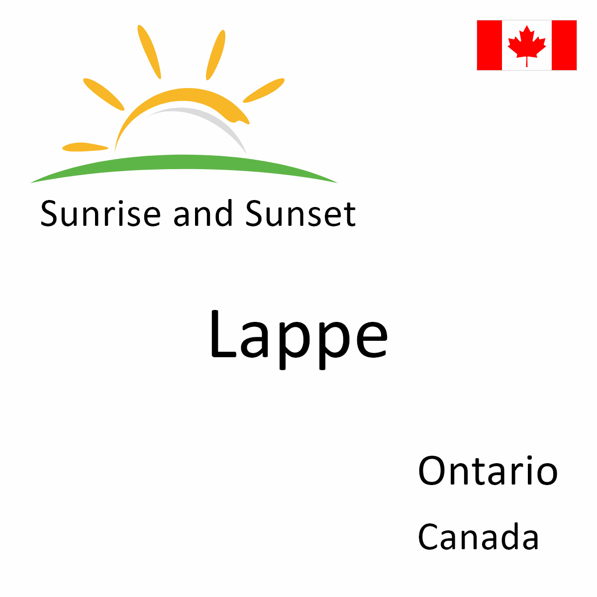 Sunrise and Sunset Times in Lappe, Ontario, Canada