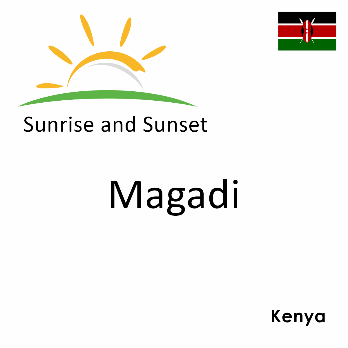 Sunrise and Sunset Times in Magadi, Kenya