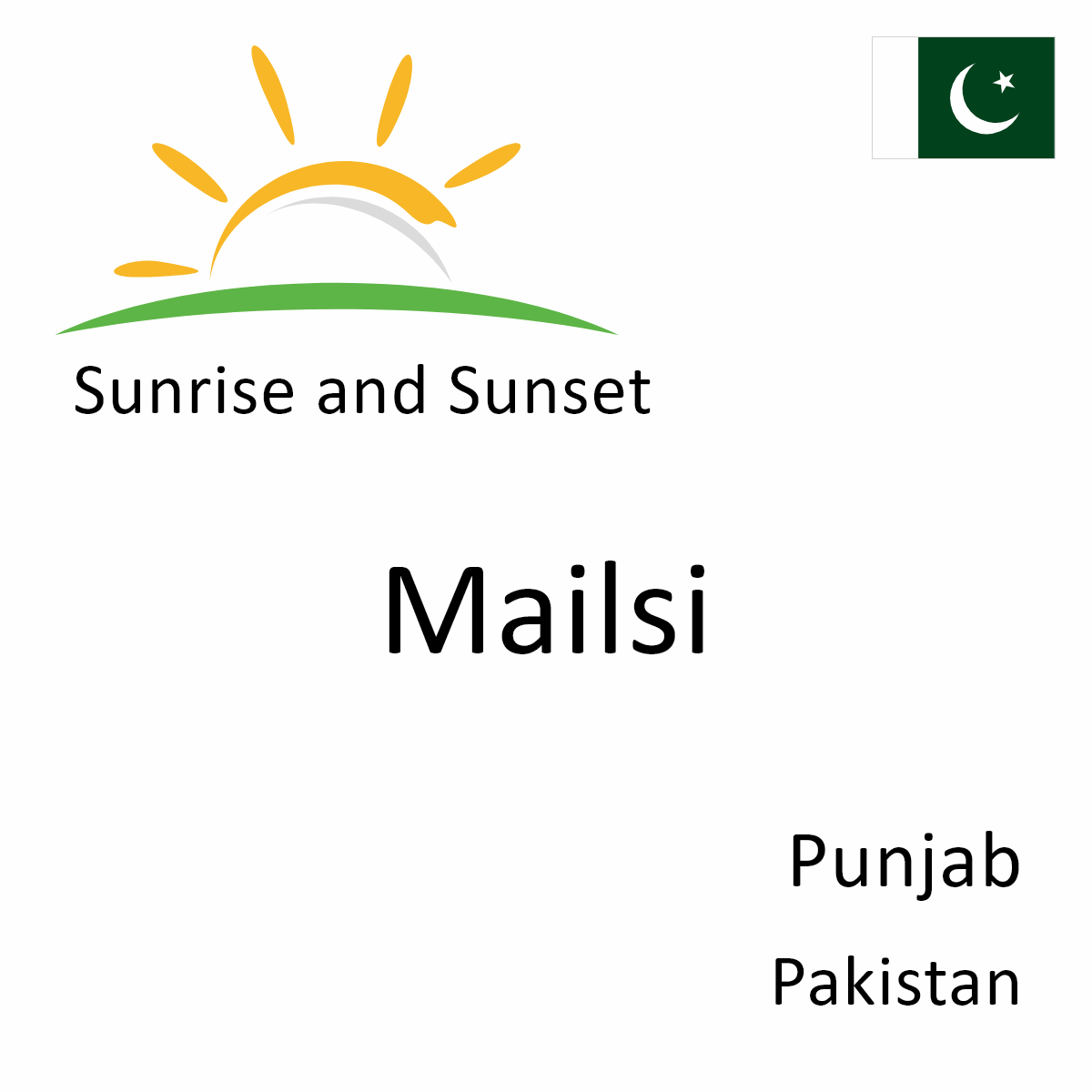 Sunrise and Sunset Times in Mailsi, Punjab, Pakistan