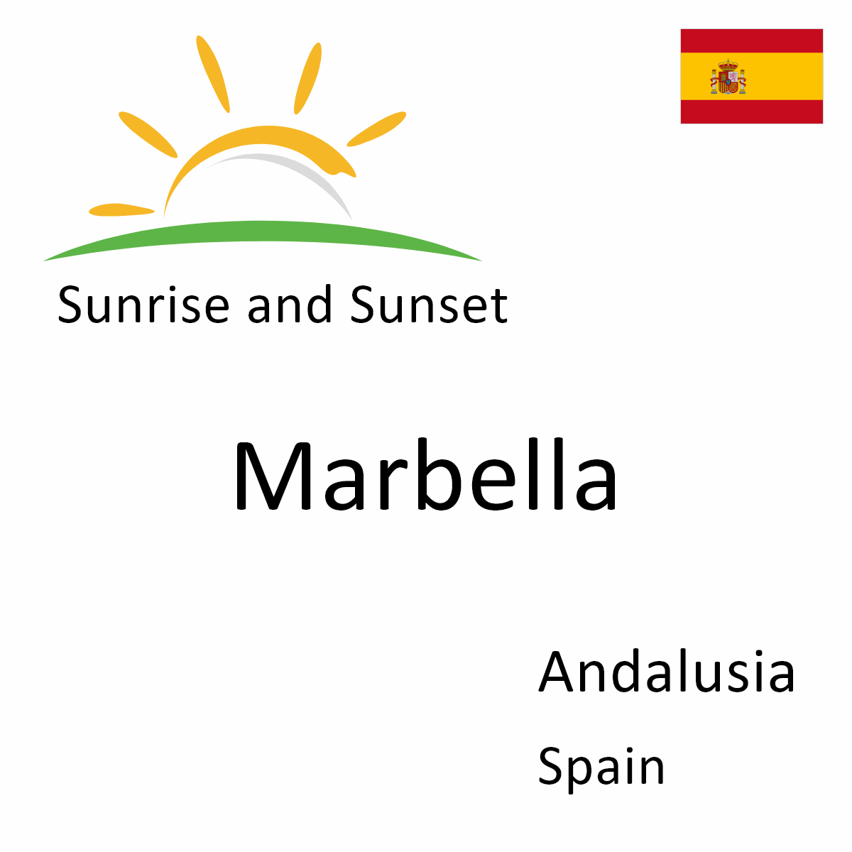Sunrise and Sunset Times in Marbella, Andalusia, Spain