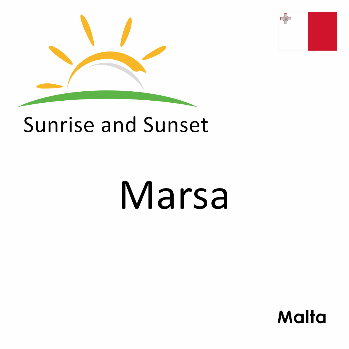 Sunrise and Sunset Times in Marsa, Malta