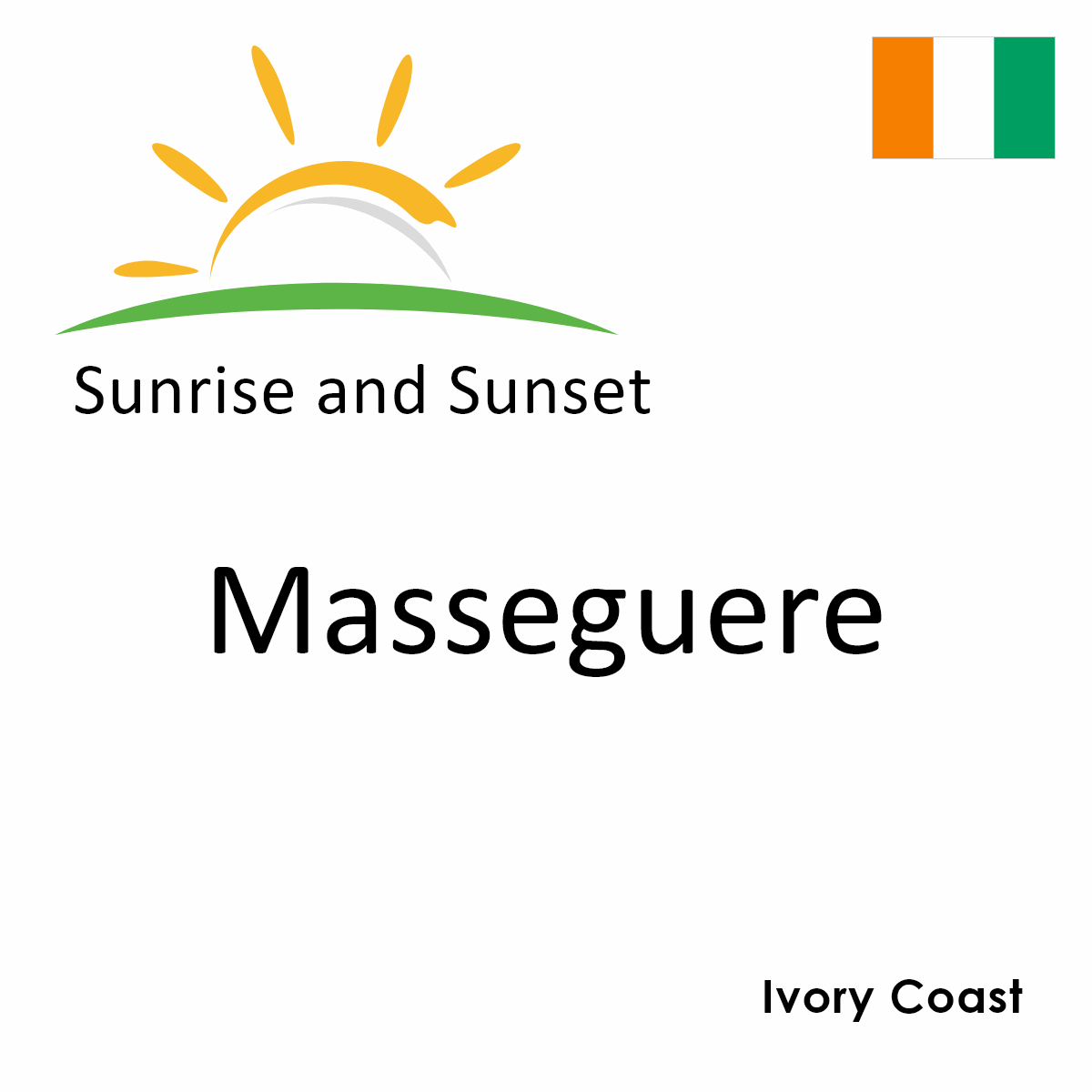 Sunrise and Sunset Times in Masseguere, Ivory Coast
