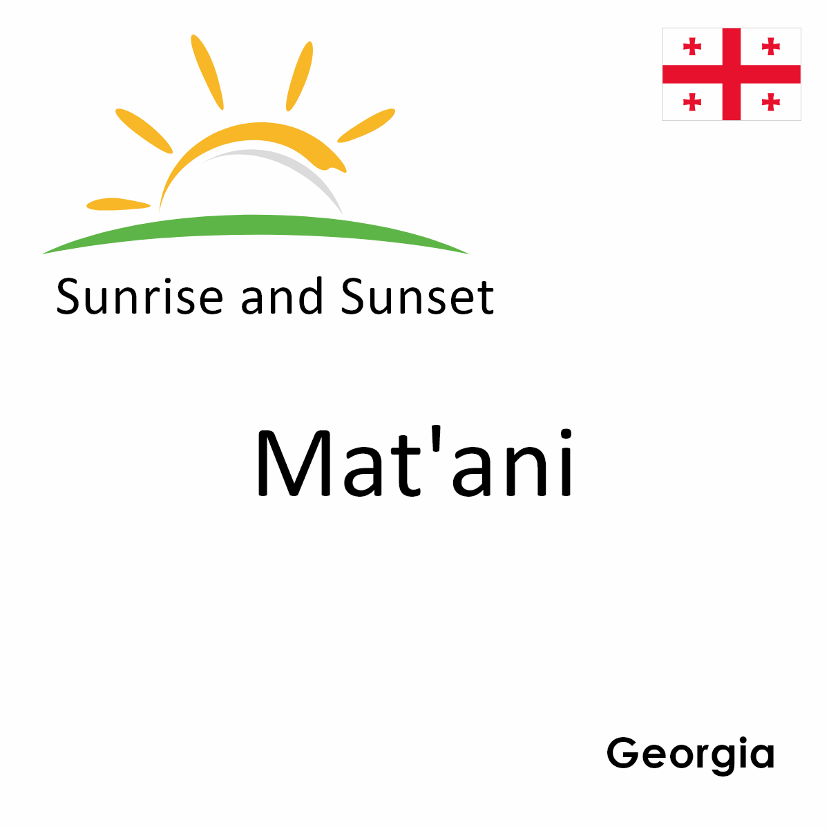 Sunrise and Sunset Times in Mat'ani, Georgia