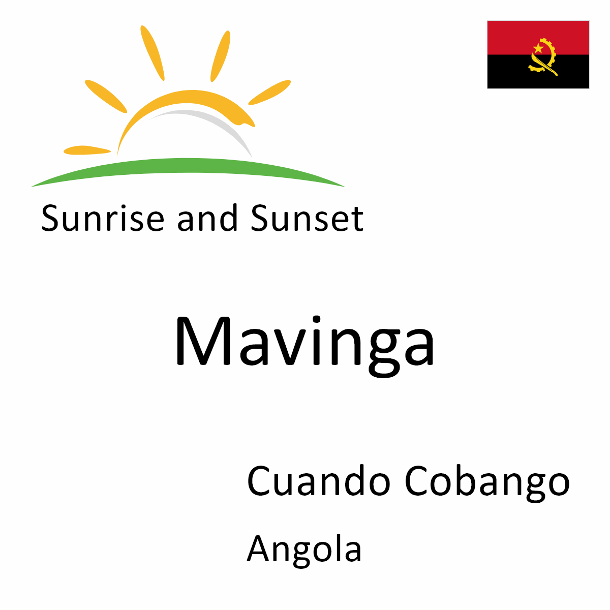 Sunrise and Sunset Times in Mavinga, Cuando Cobango, Angola