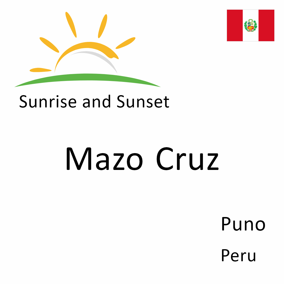 Sunrise and Sunset Times in Mazo Cruz, Puno, Peru