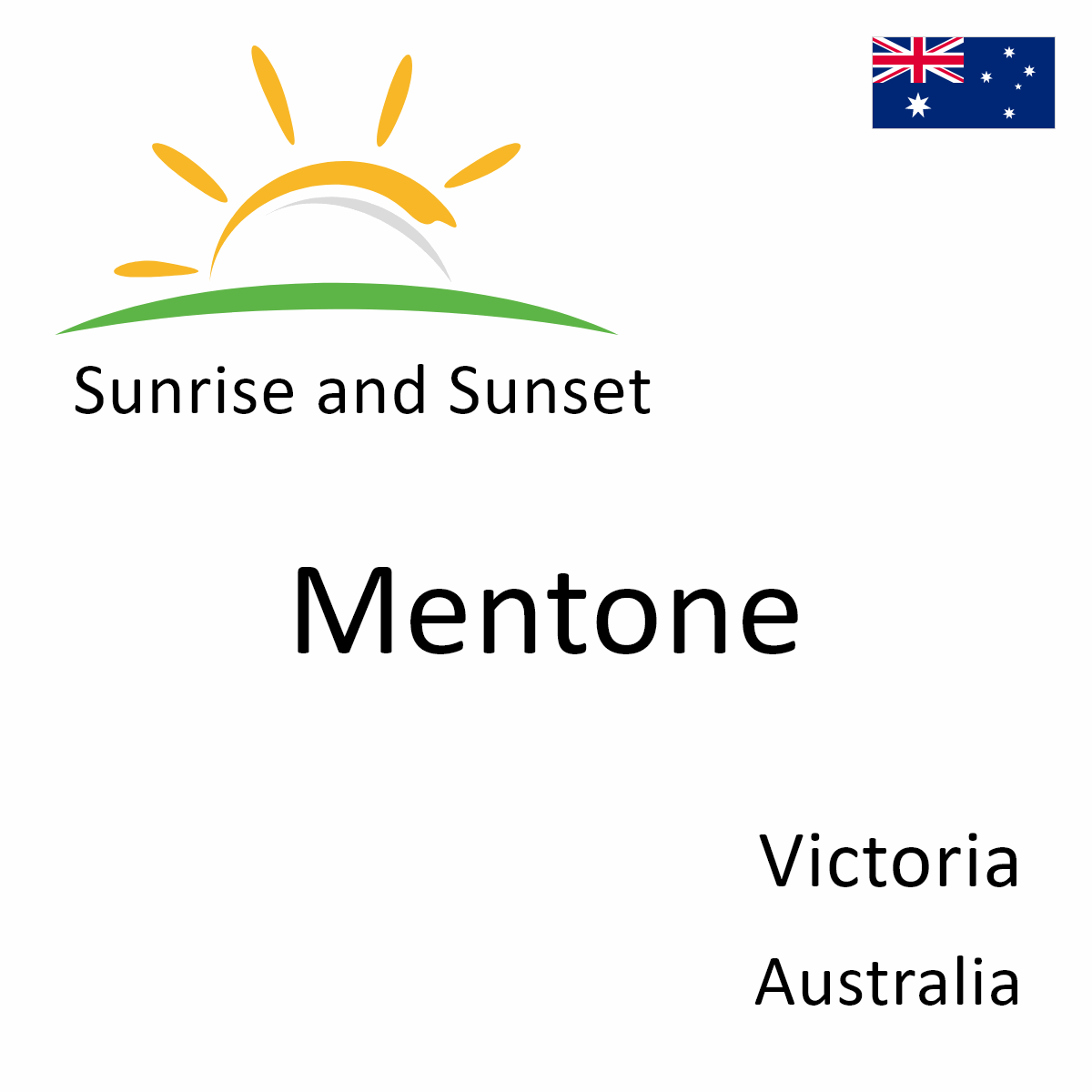 Sunrise and Sunset Times in Mentone, Victoria, Australia