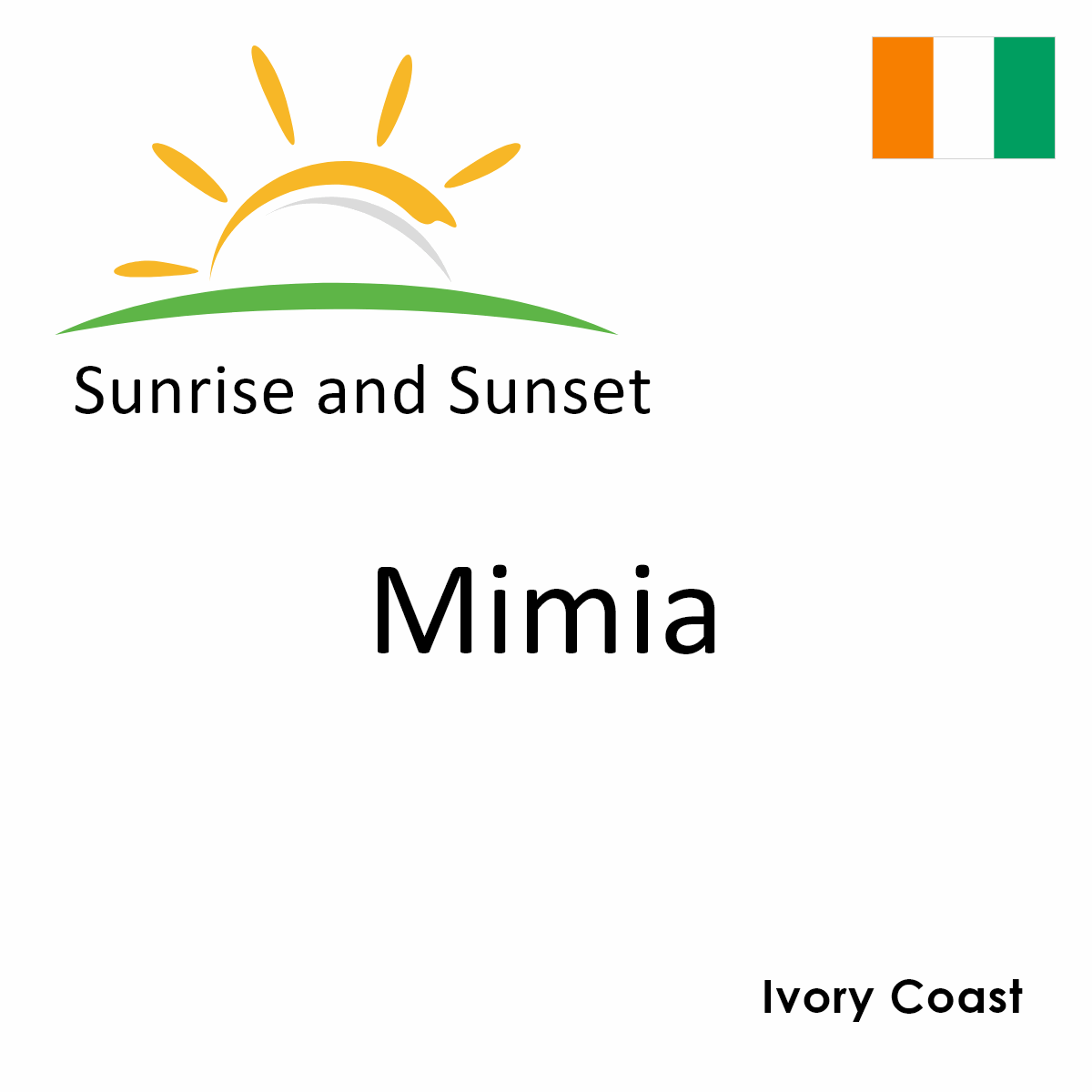 Sunrise and Sunset Times in Mimia, Ivory Coast