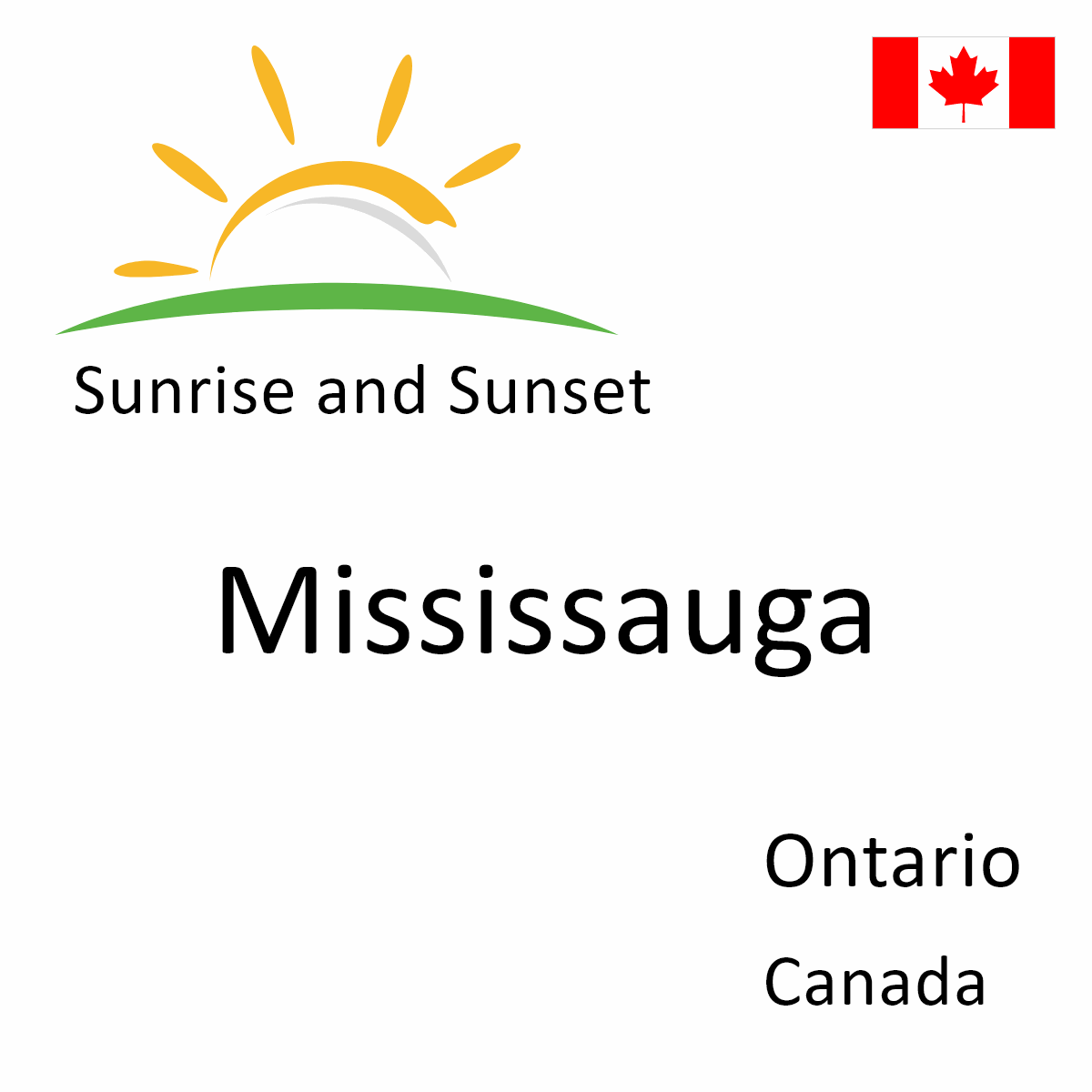 Sunrise and Sunset Times in Mississauga, Ontario, Canada