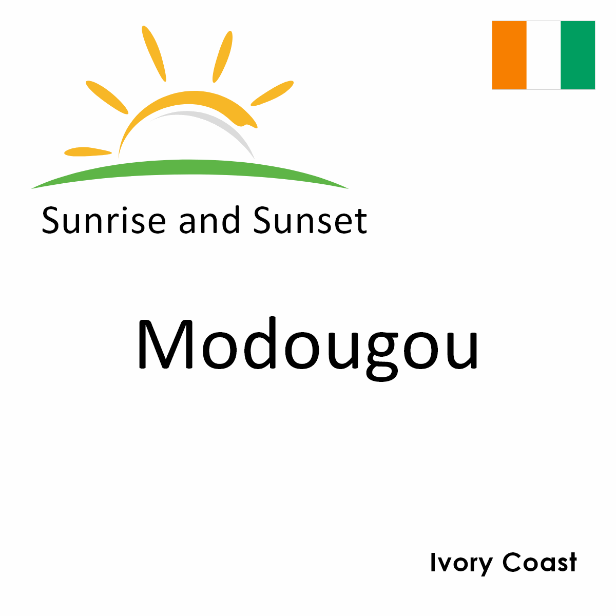 Sunrise and Sunset Times in Modougou, Ivory Coast
