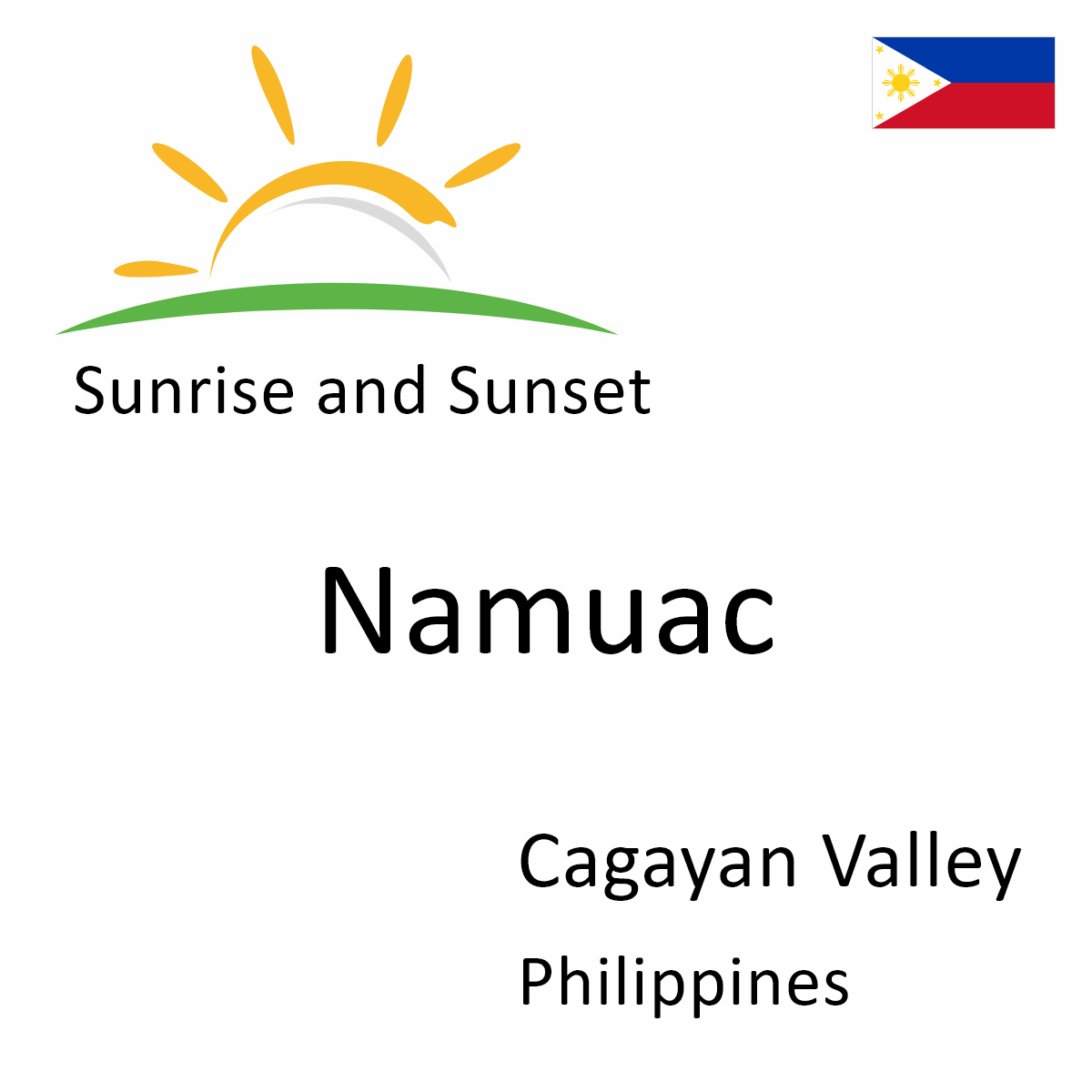 Sunrise and Sunset Times in Namuac, Cagayan Valley, Philippines