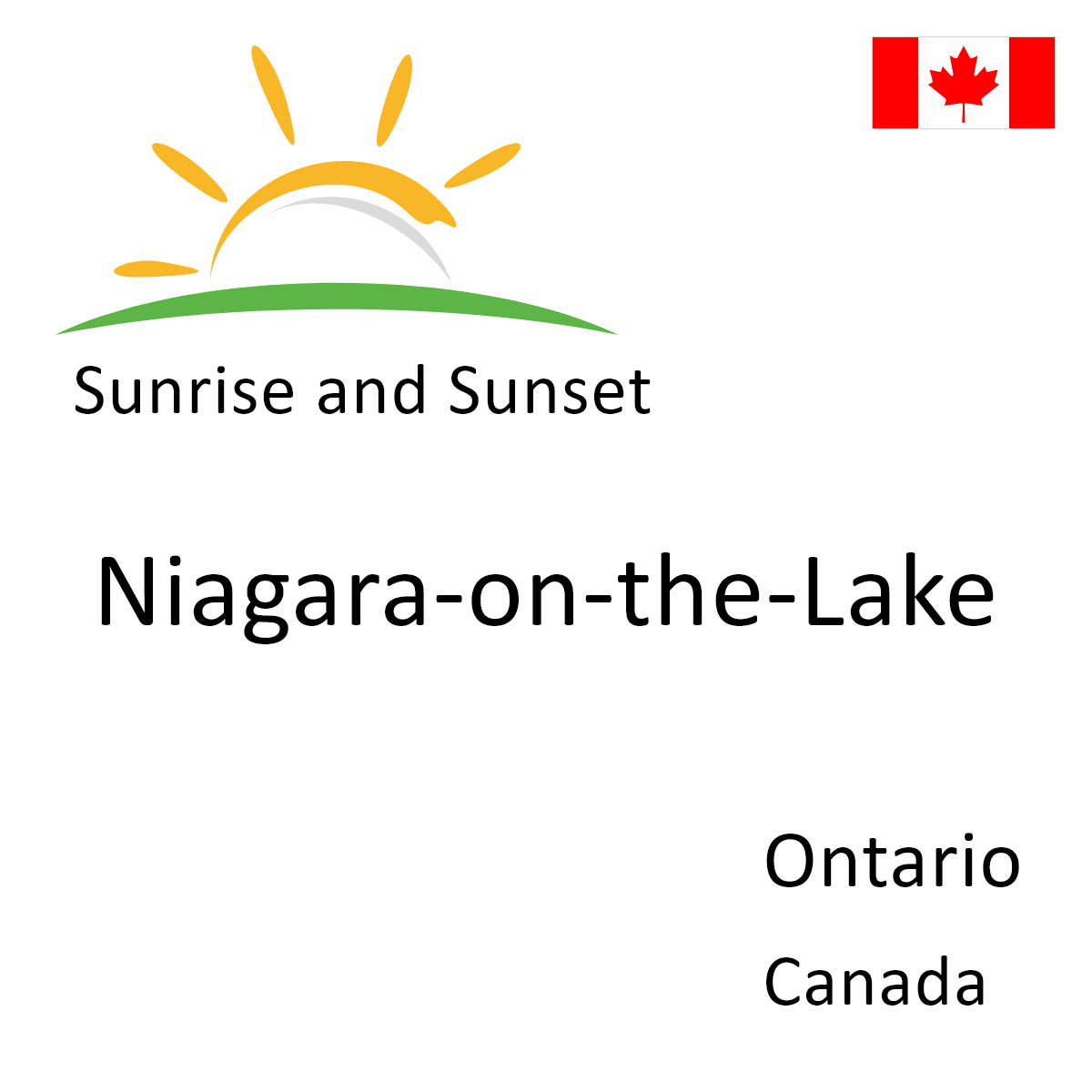 Sunrise and Sunset Times in Niagara-on-the-Lake, Ontario, Canada