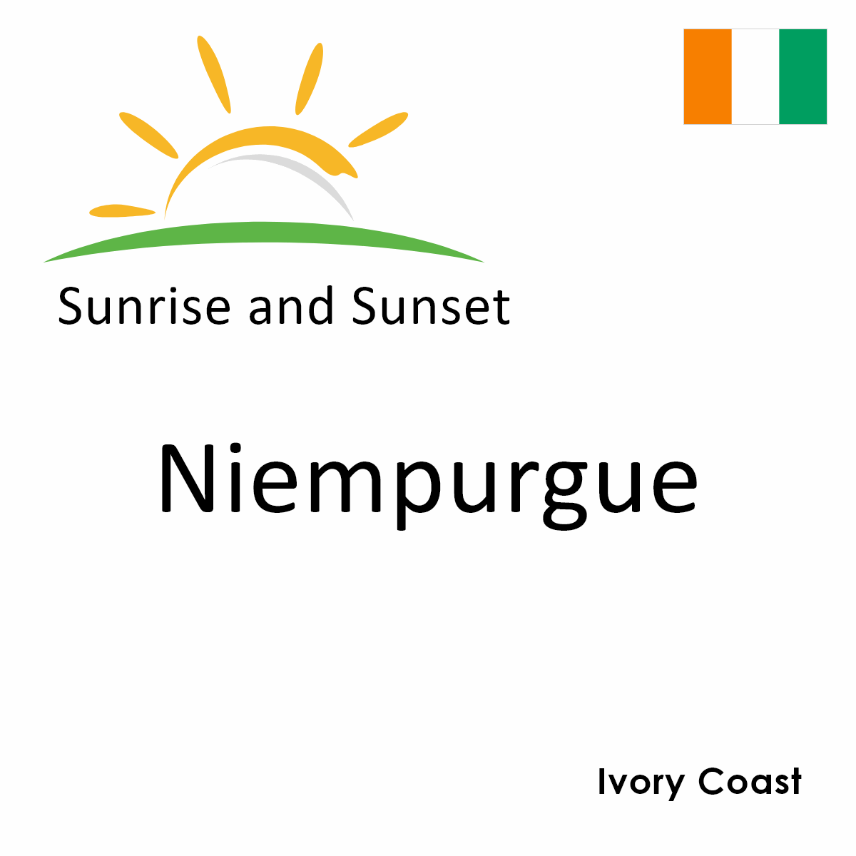 Sunrise and Sunset Times in Niempurgue, Ivory Coast