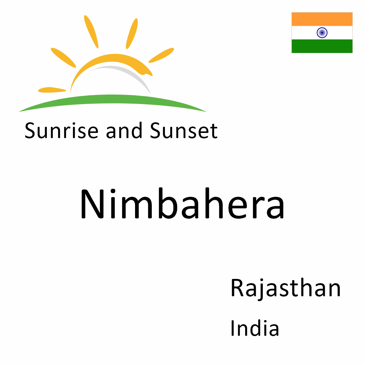Sunrise and Sunset Times in Nimbahera, Rajasthan, India