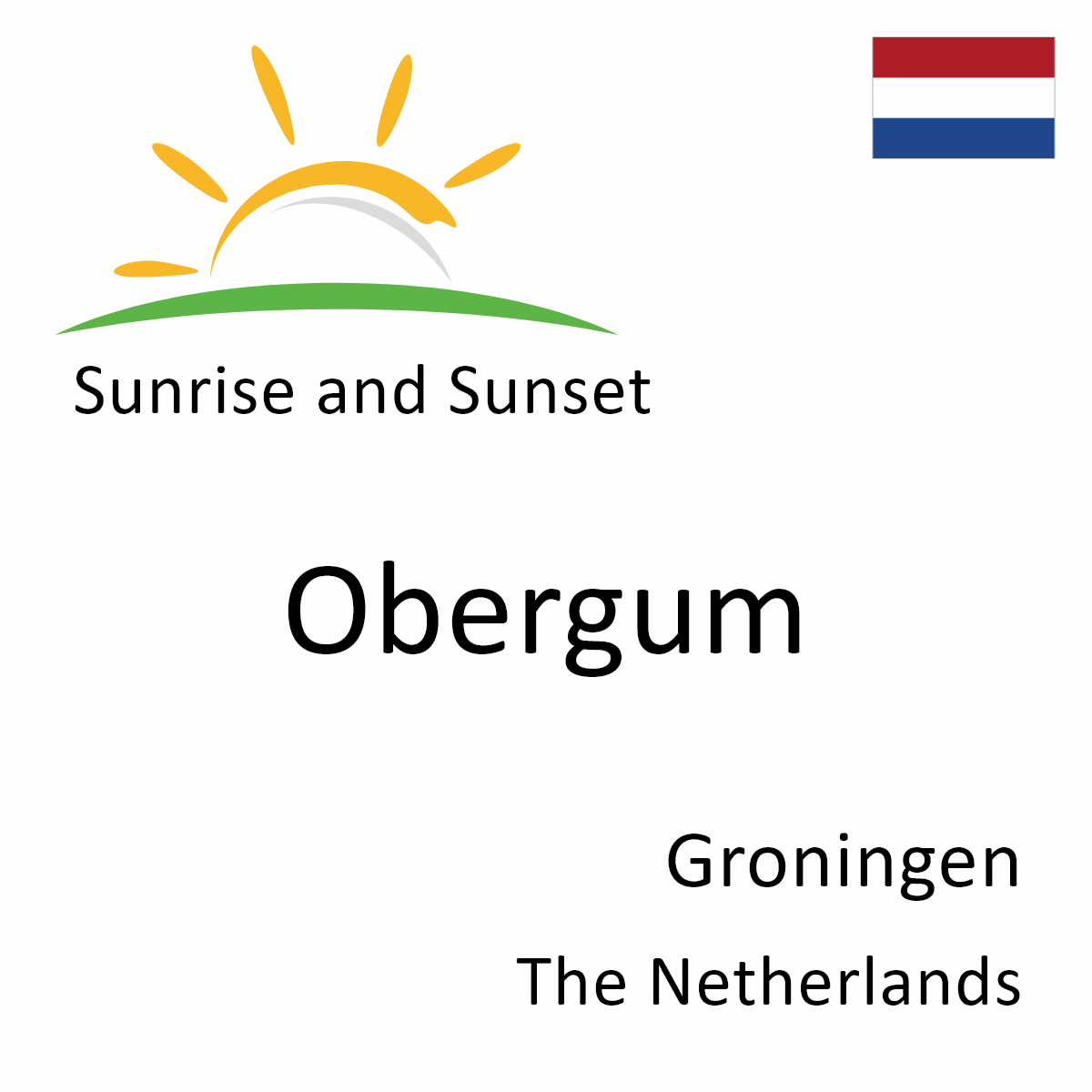 Sunrise and Sunset Times in Obergum, Groningen, The Netherlands
